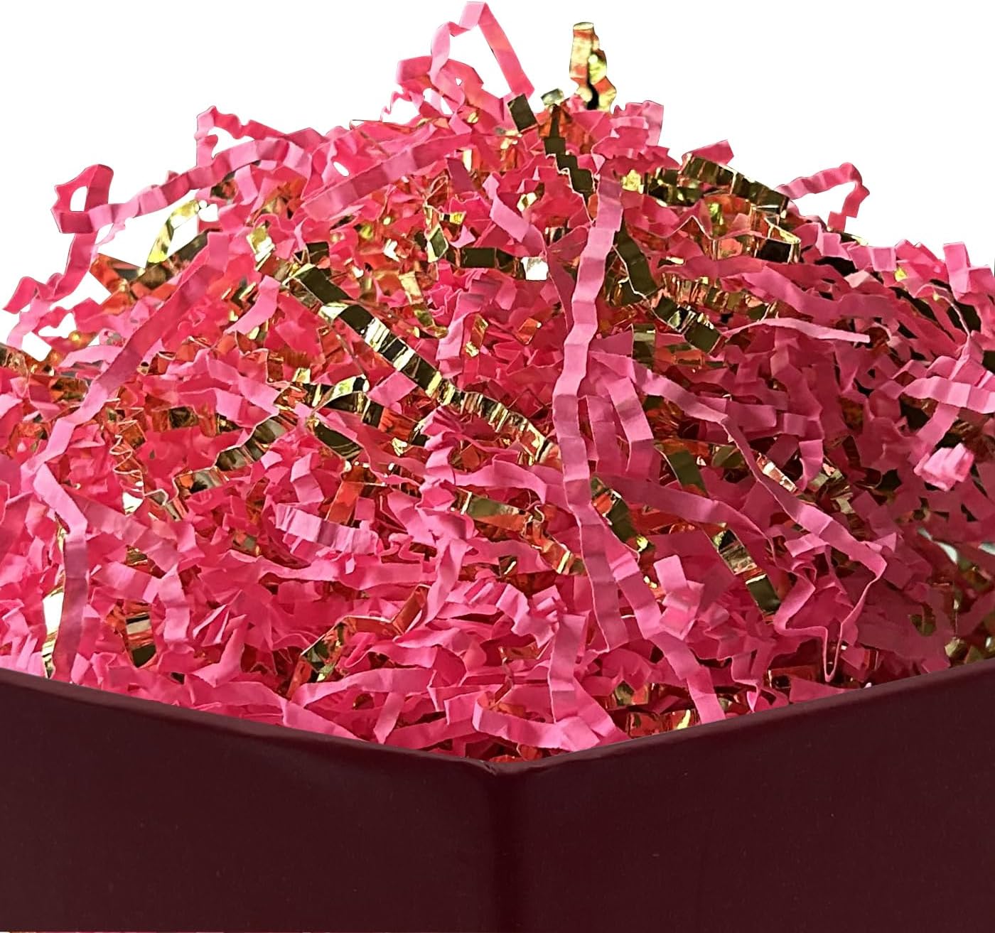 Amazon.com: 1/2 LB Pink and Gold Metallic Crinkle Cut Paper Shred ...