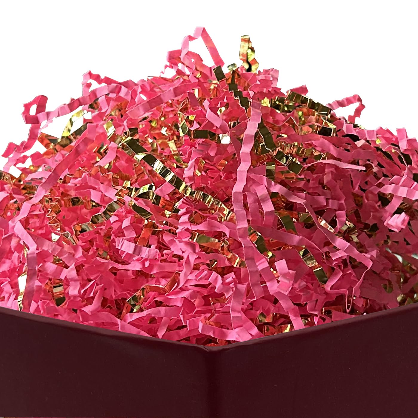 Amazon.com: 1/2 LB Pink and Gold Metallic Crinkle Cut Paper Shred ...