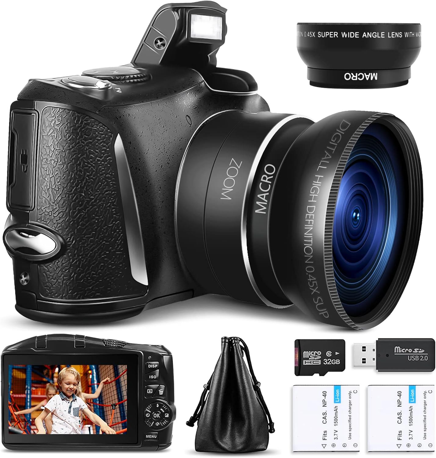 Monitech Digital Camera Compact Vlogging Camera, 4K 48MP Camera for ...