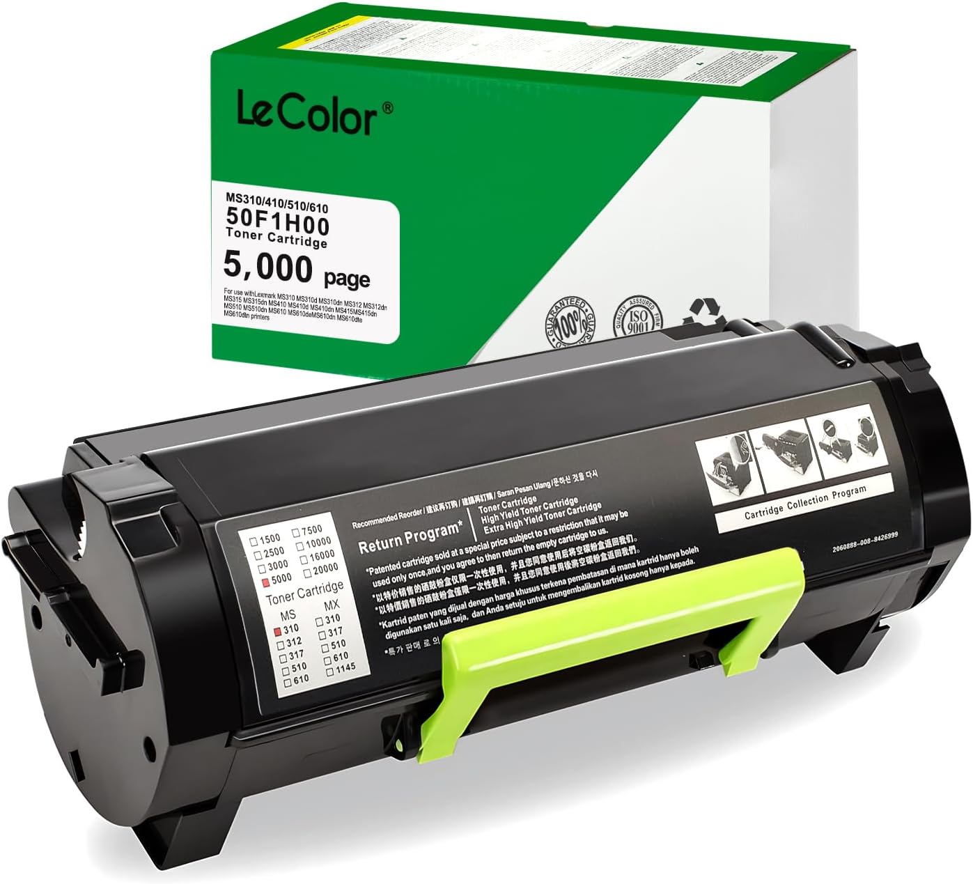 Amazon.com: Lecolor MS310 501H 50F1H00 remanufactured Toner Cartridge ...