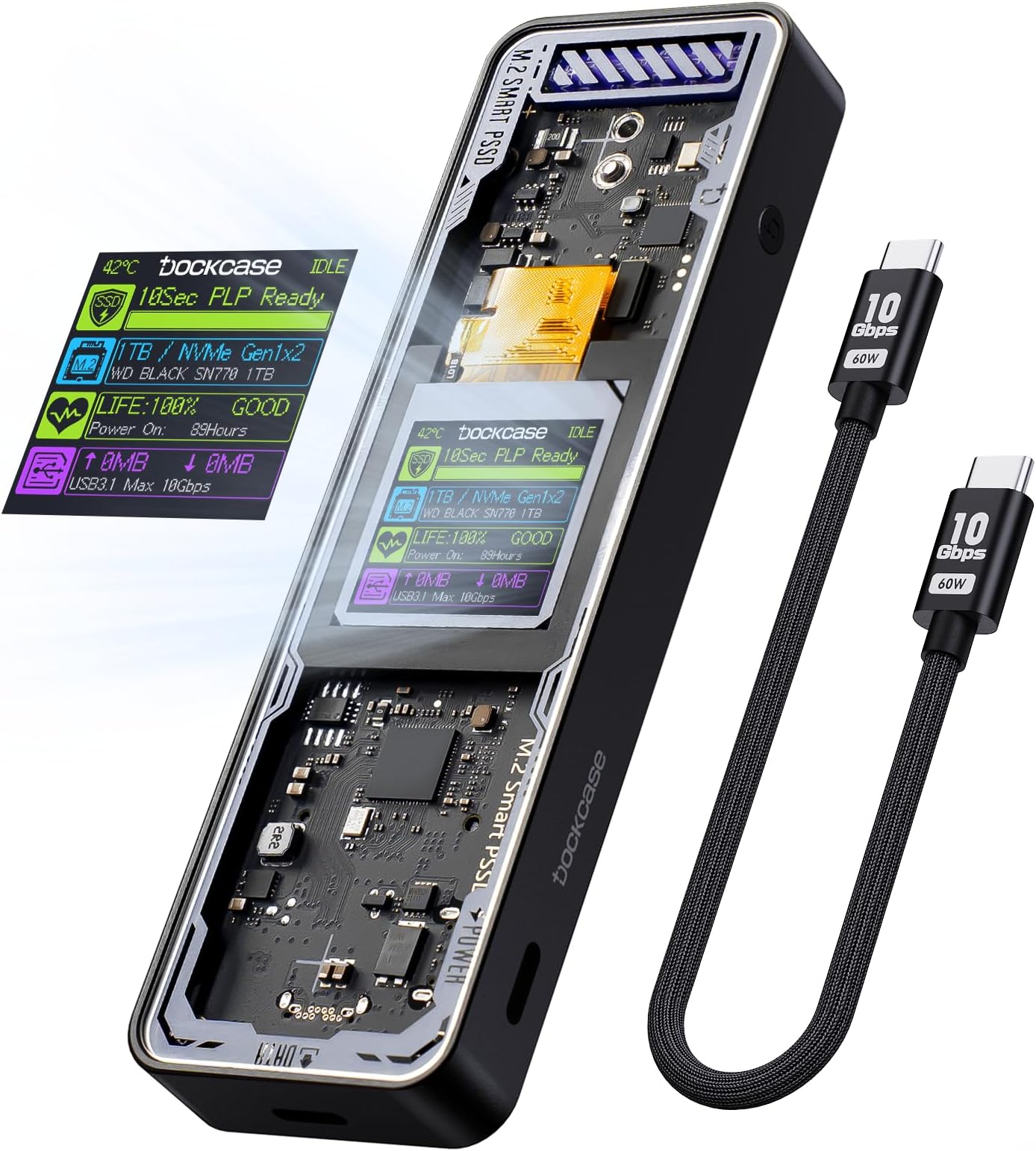 SHARGE Disk M.2 NVMe SSD Enclosure with Active Cooling System, Small ...