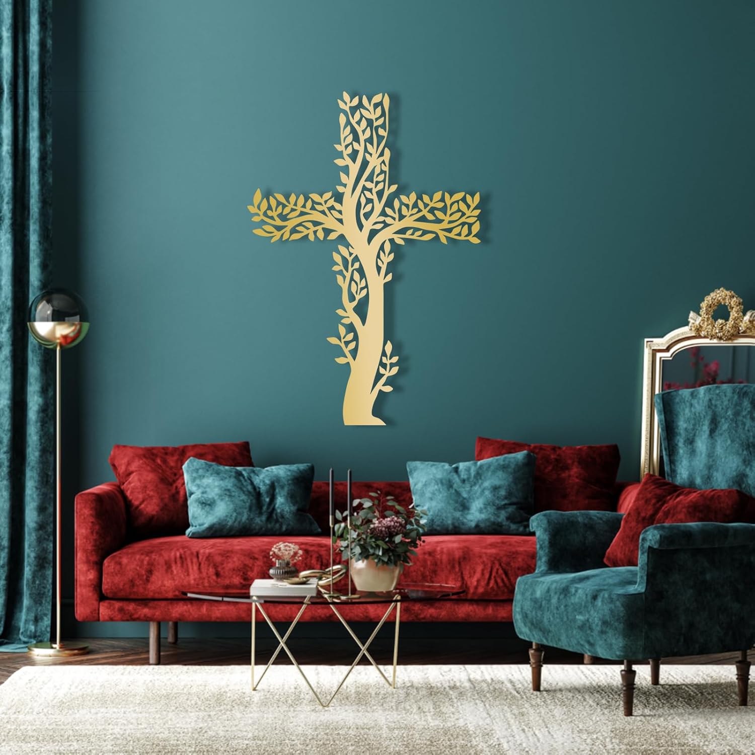 Amazon.com: Dogwood Cross Metal Wall Art, Metal Crosses Wall Decor ...