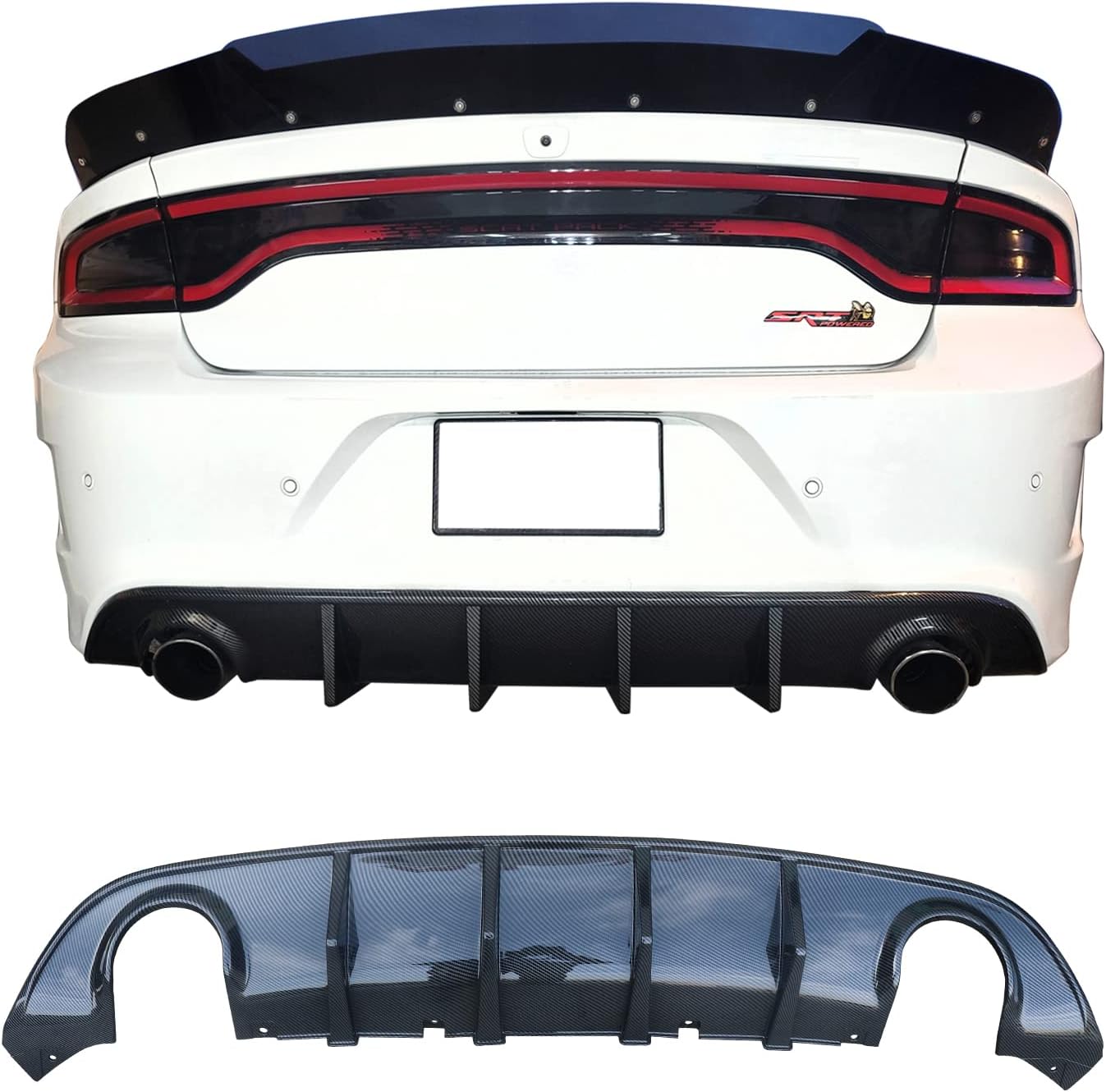 Amazon.com: Rear Bumper Diffuser Compatible with Dodge Charger Base ...