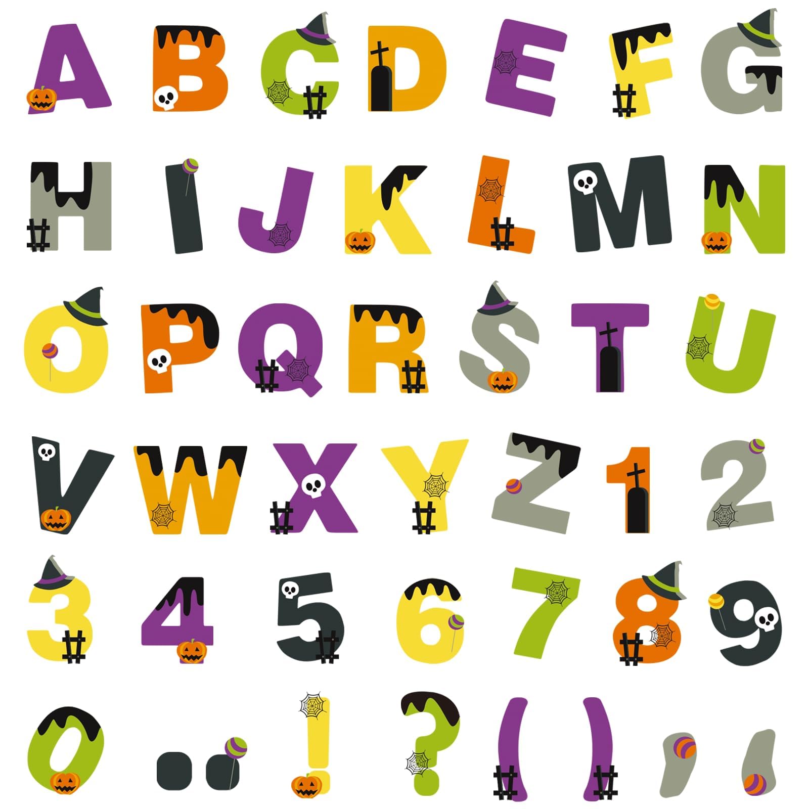 Amazon.com: 200 Pieces Halloween Bulletin Board Halloween Cutout ...