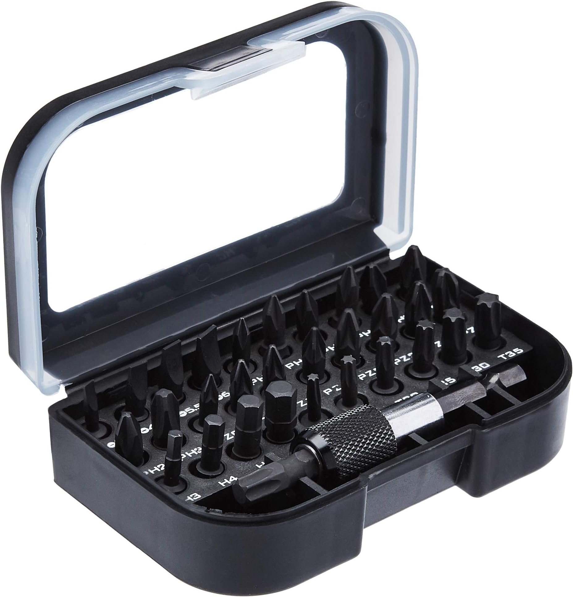 Amazon Basics 32 Piece Impact Driver Bit Set, 3.9 x 3 x 1.6 inches ...