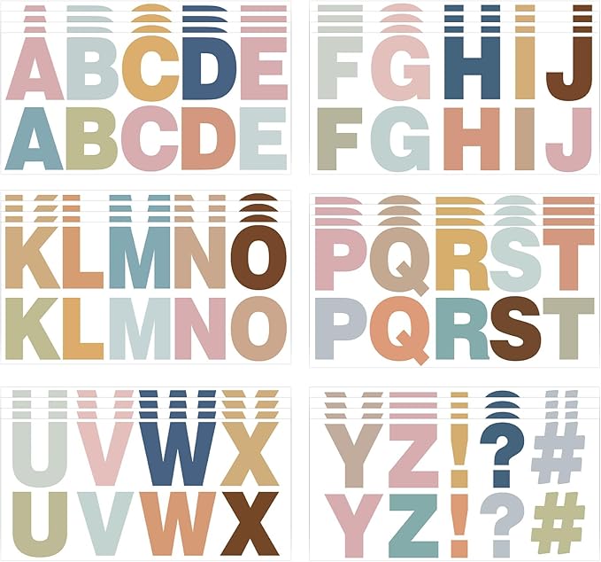 Amazon.com: 232 Pcs 24 Sheets Boho Bulletin Board Letters,2.4 Inch ...