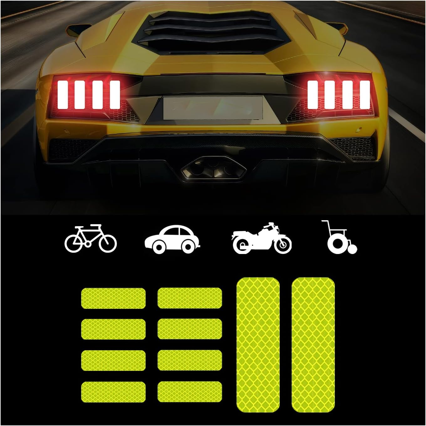 Amazon.com: Strong Reflective Stickers, 10PCS High-Intensity Safety ...