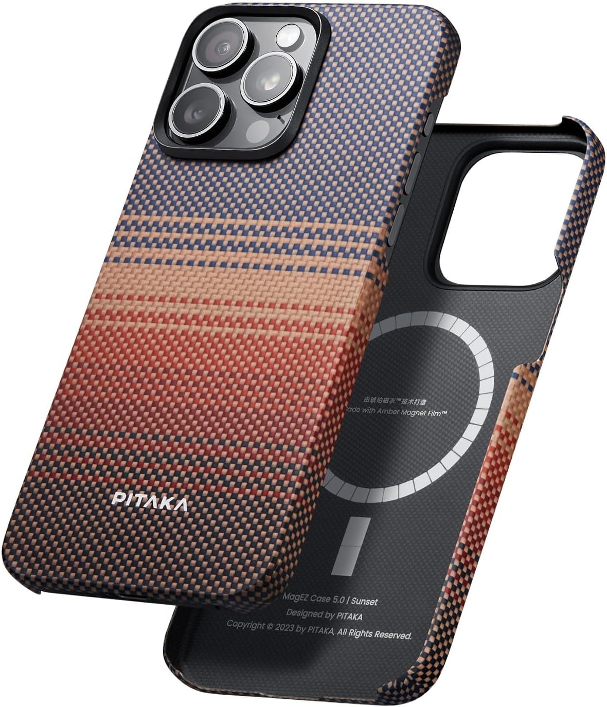 Amazon.com: Pitaka MagEZ Case 5 - Sunset for iPhone 15 Pro (6.1-inch ...
