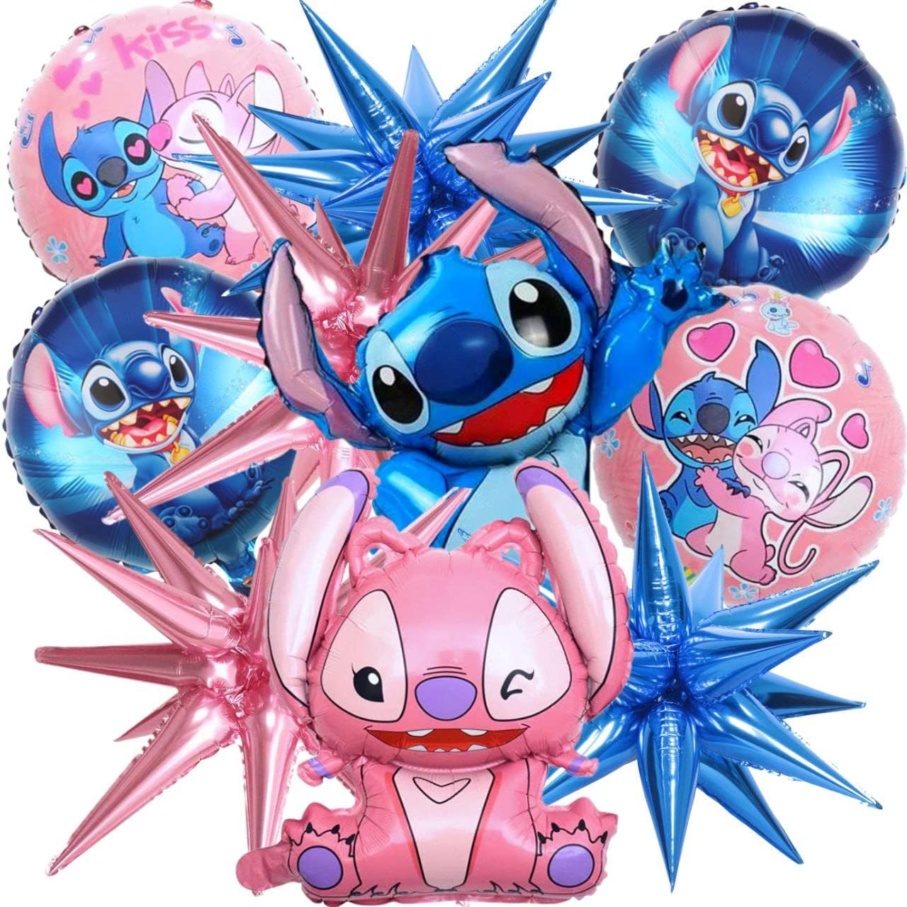 Amazon.com: 10PCS Stitch Foil Balloons 18" and 26" Angel and Stitch ...