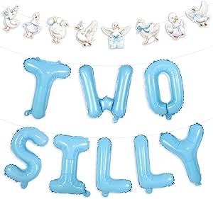 Amazon.com: Silly Goose Birthday Decorations Blue Two Silly Balloon ...