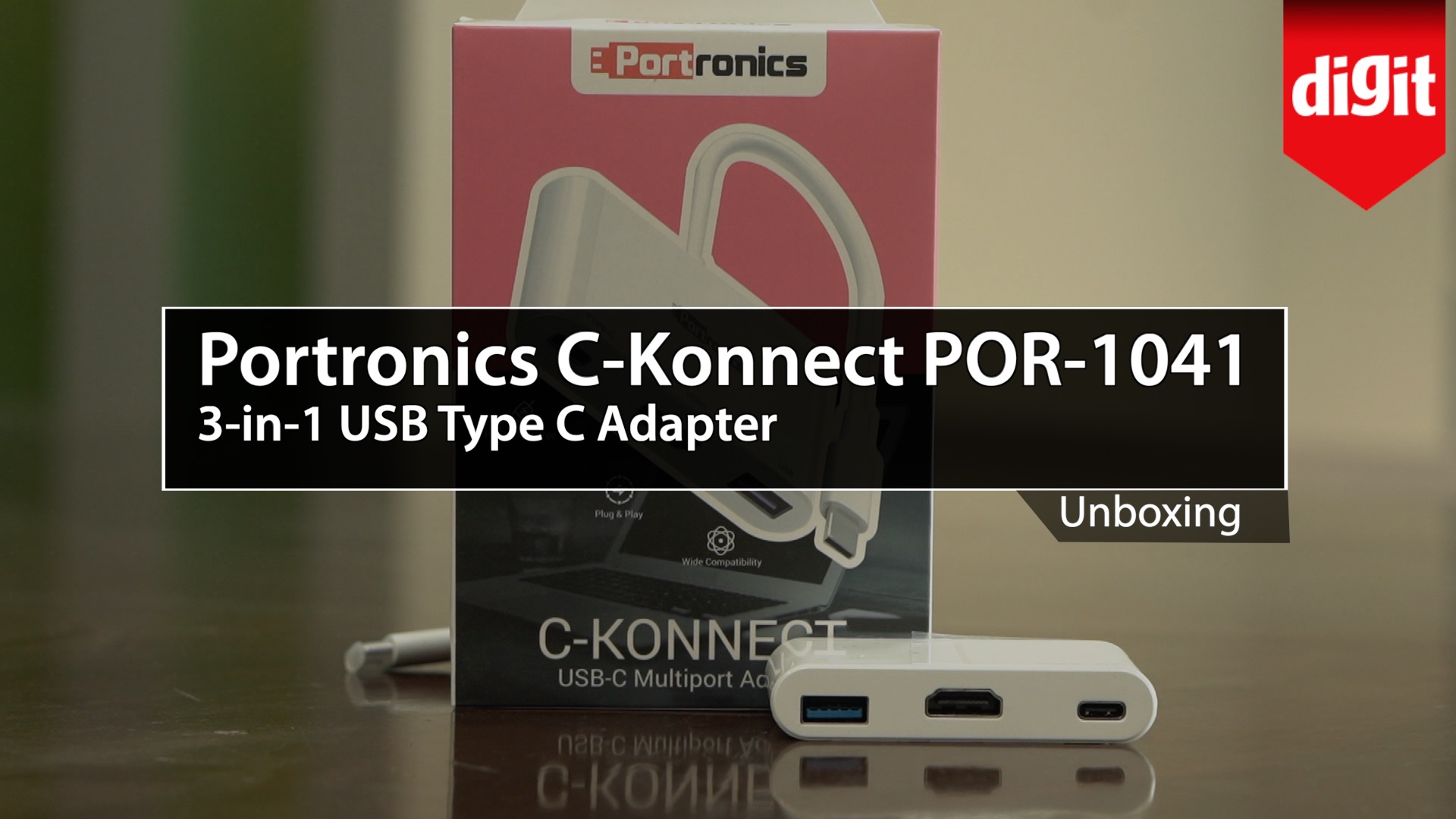 Portronics C-Konnect POR-1041, 3-1 USB Type C Adapter Unboxing