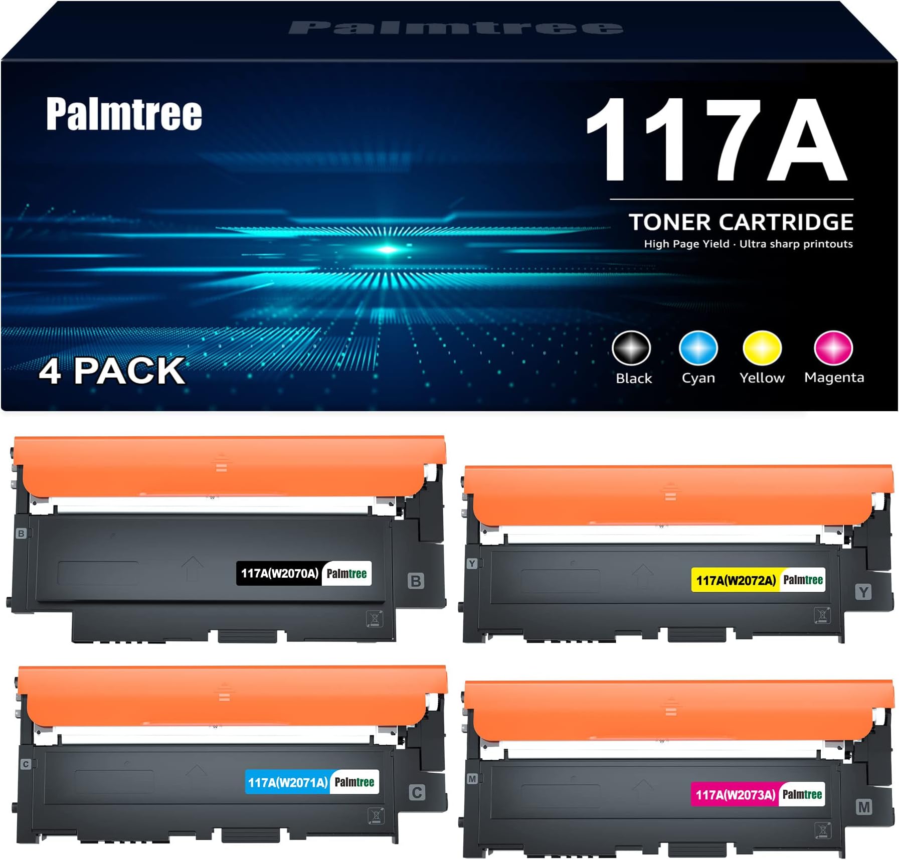 Palmtree Compatible HP 117A Toner Cartridges Replacement for HP Color ...