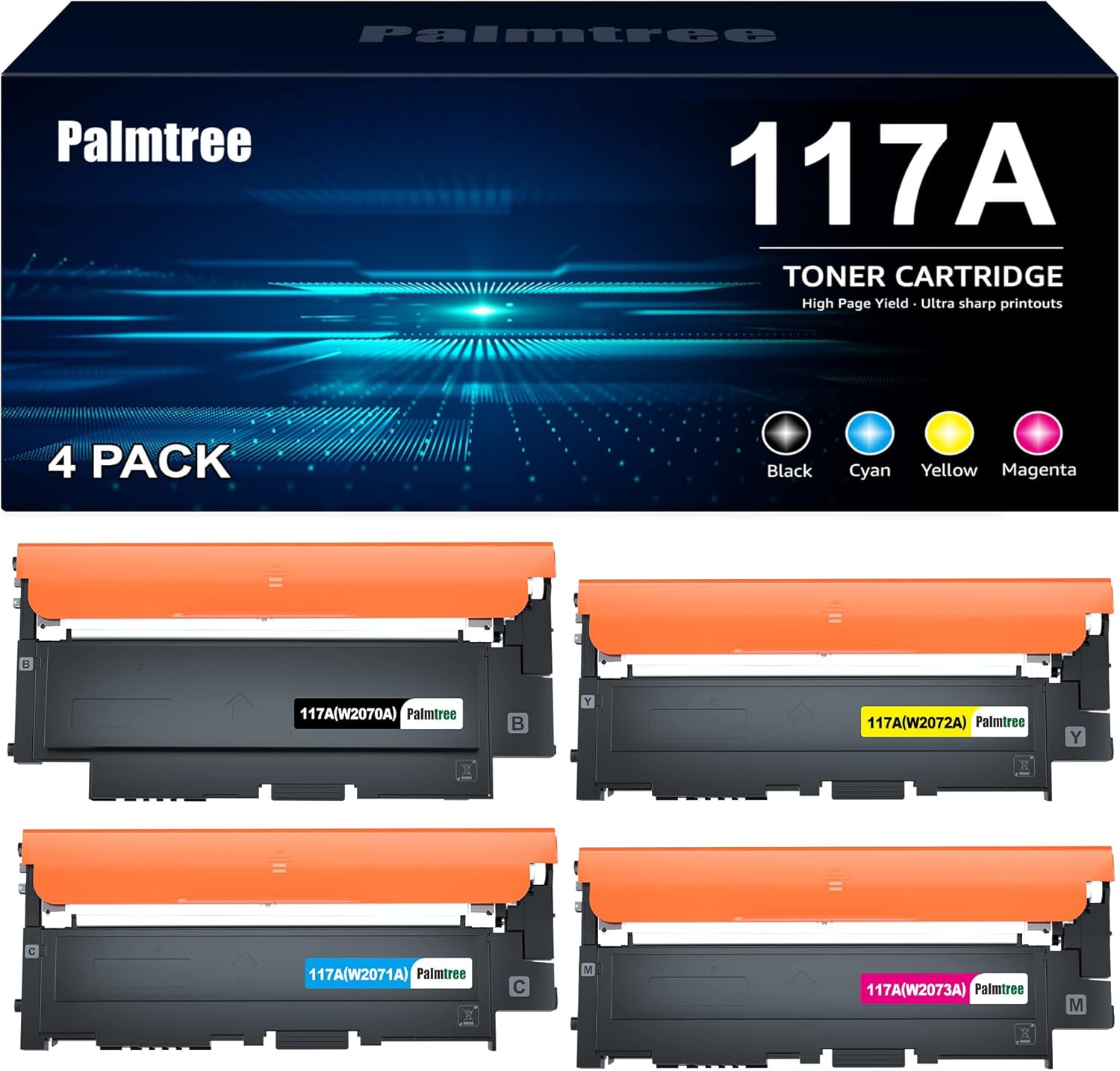 Palmtree Compatible HP 117A Toner Cartridges Replacement for HP Color ...