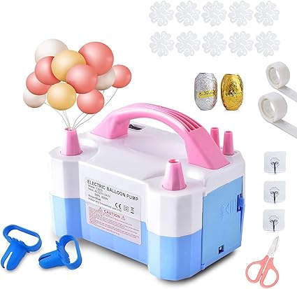 Electric Air Balloon Pump, Portable Dual Nozzle Electric Balloon ...