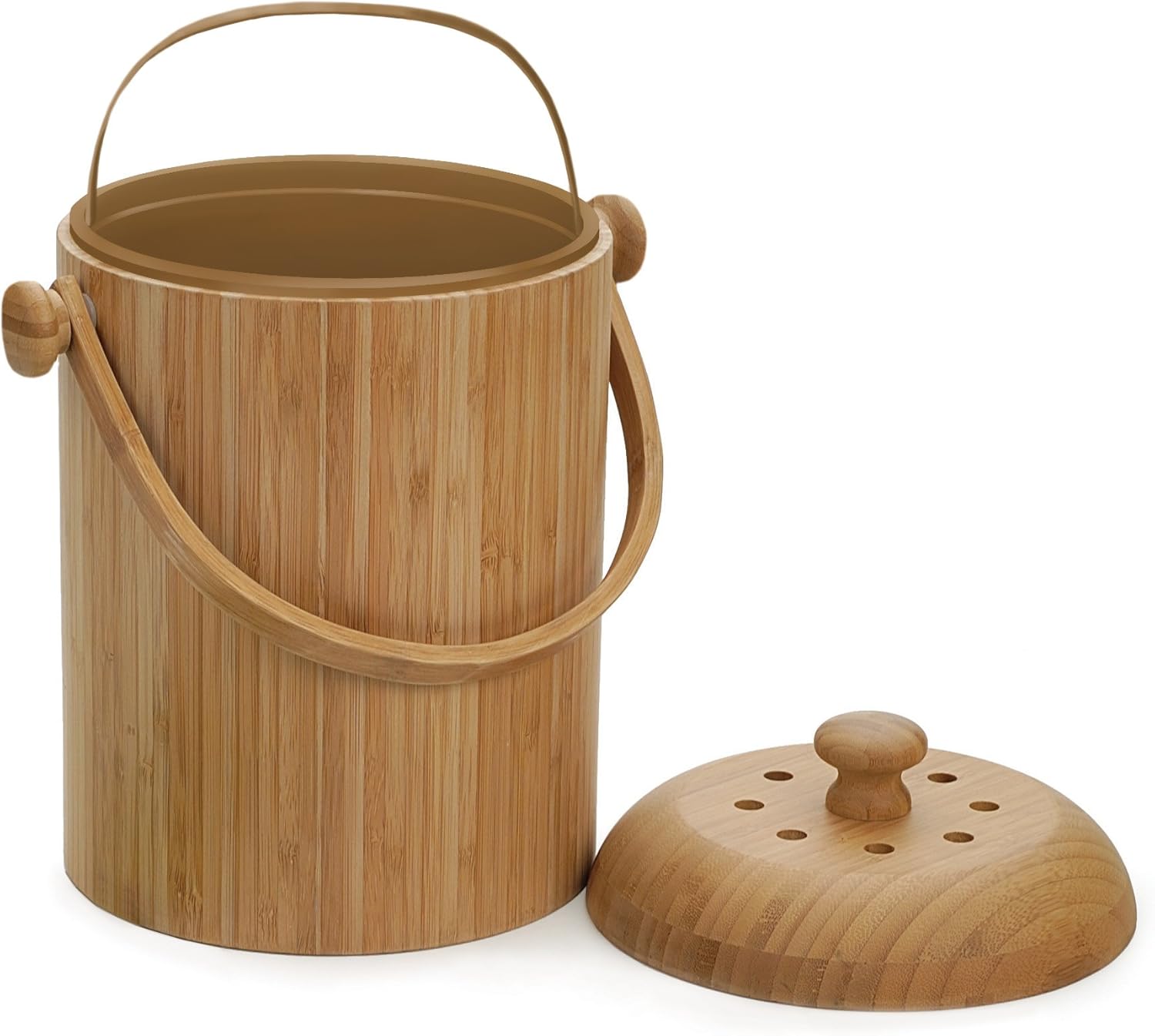 Amazon.com : RSVP PAIL-BOO Bamboo Compost Pail, 3-Quart : Indoor ...