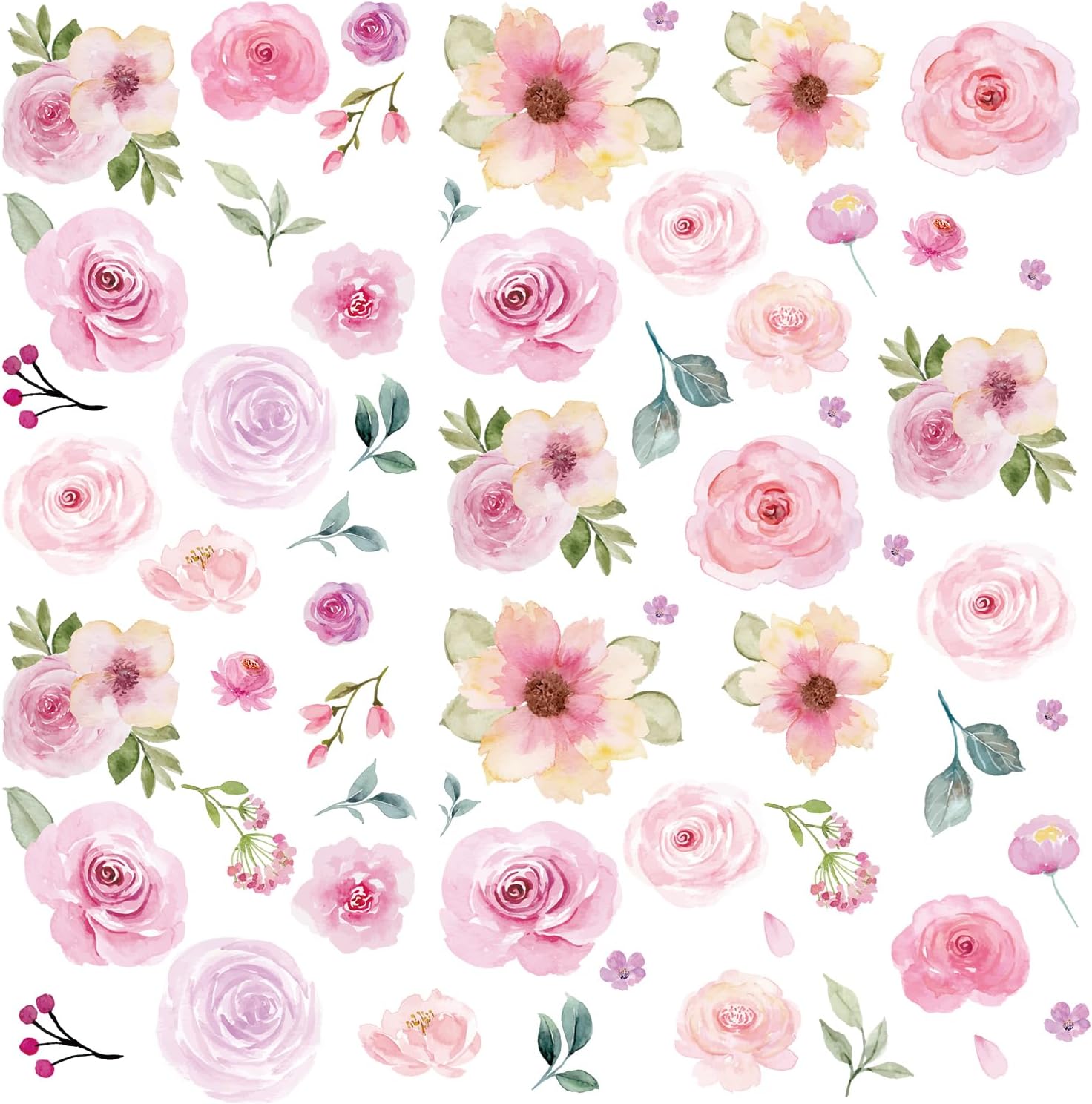 Amazon.com: Lambs & Ivy Secret Garden Large Pink Flowers/Butterflies ...
