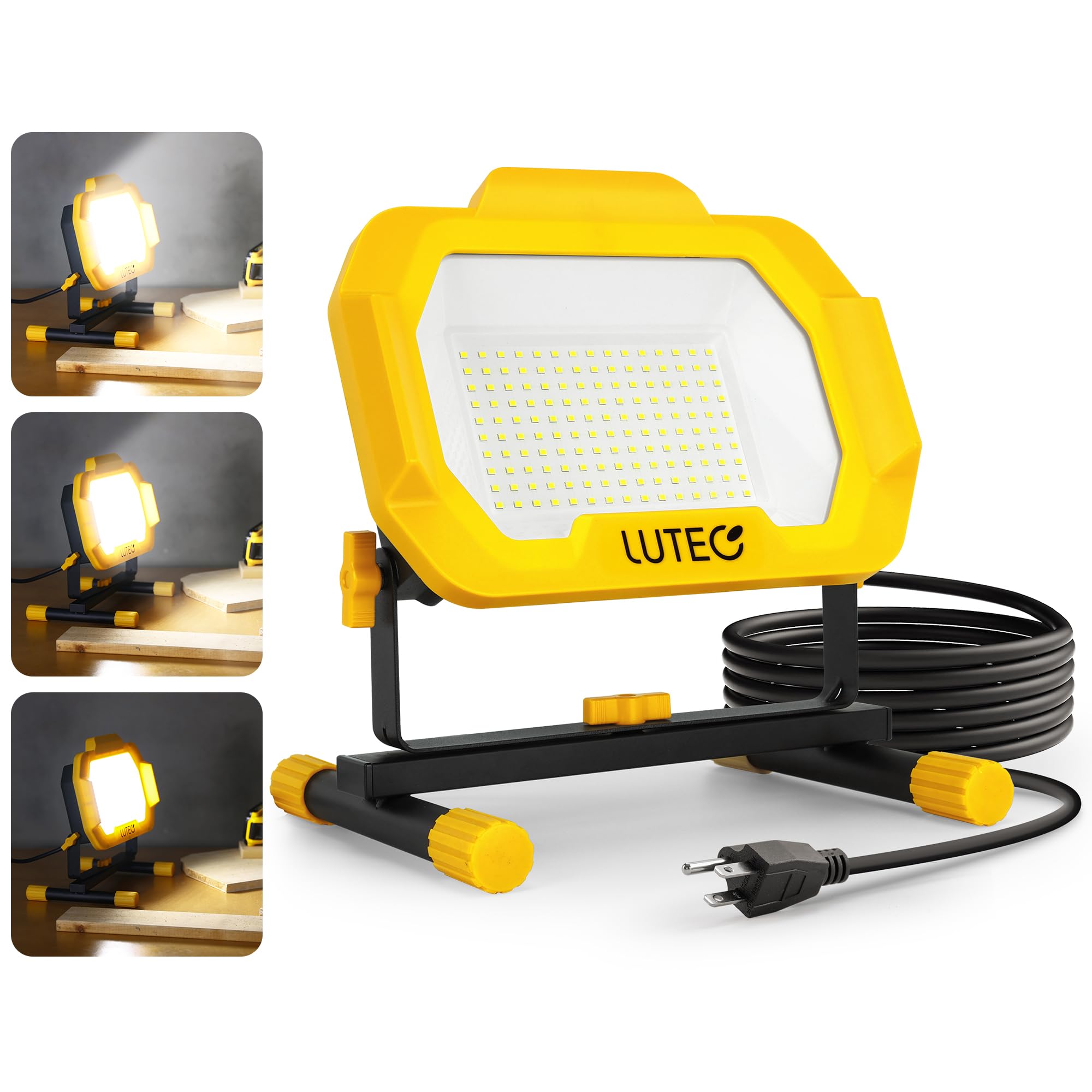 LUTEC 12500 Lumen LED Work Light, Dimmable Flood Lights with 3 ...