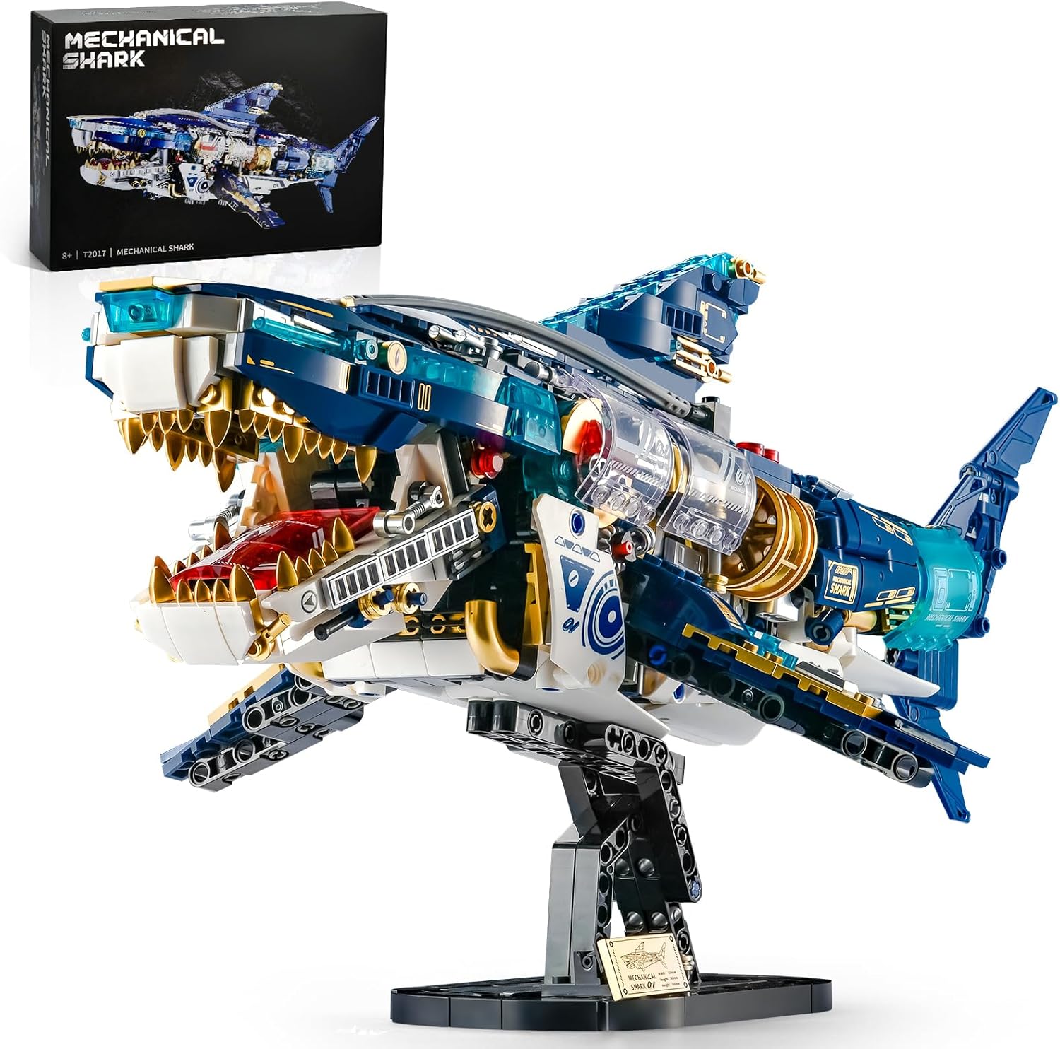 Amazon.com: BNG Mechanical Shark Building Sets for Adult, Ocean Animal ...