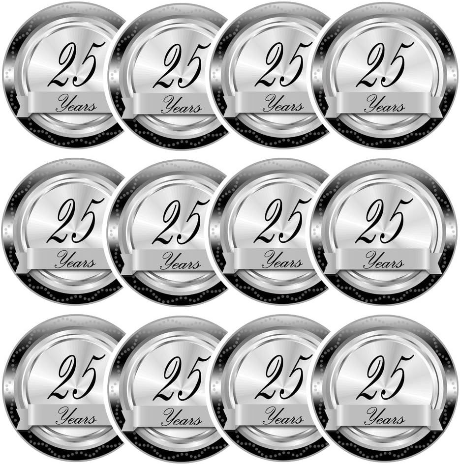 Amazon.com: 25 Years Classy Black Sticker (24 Pieces) by Partypro ...