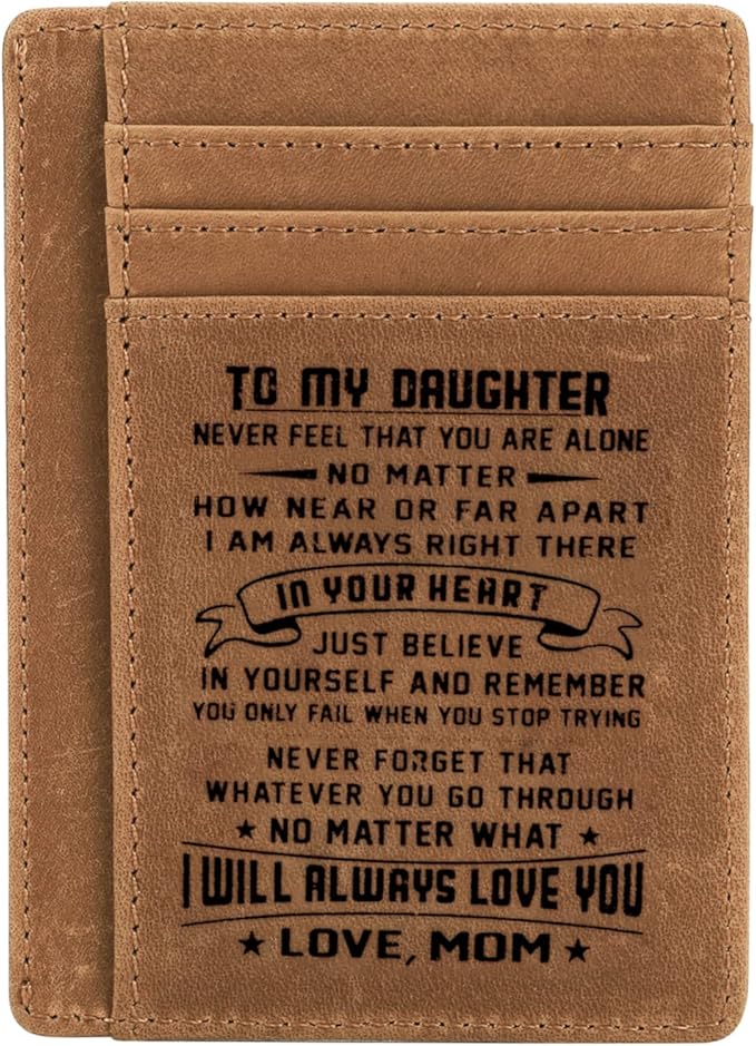 Amazon.com: Daughter Minimalist Wallet - Front Pocket Wallet Gifts For ...