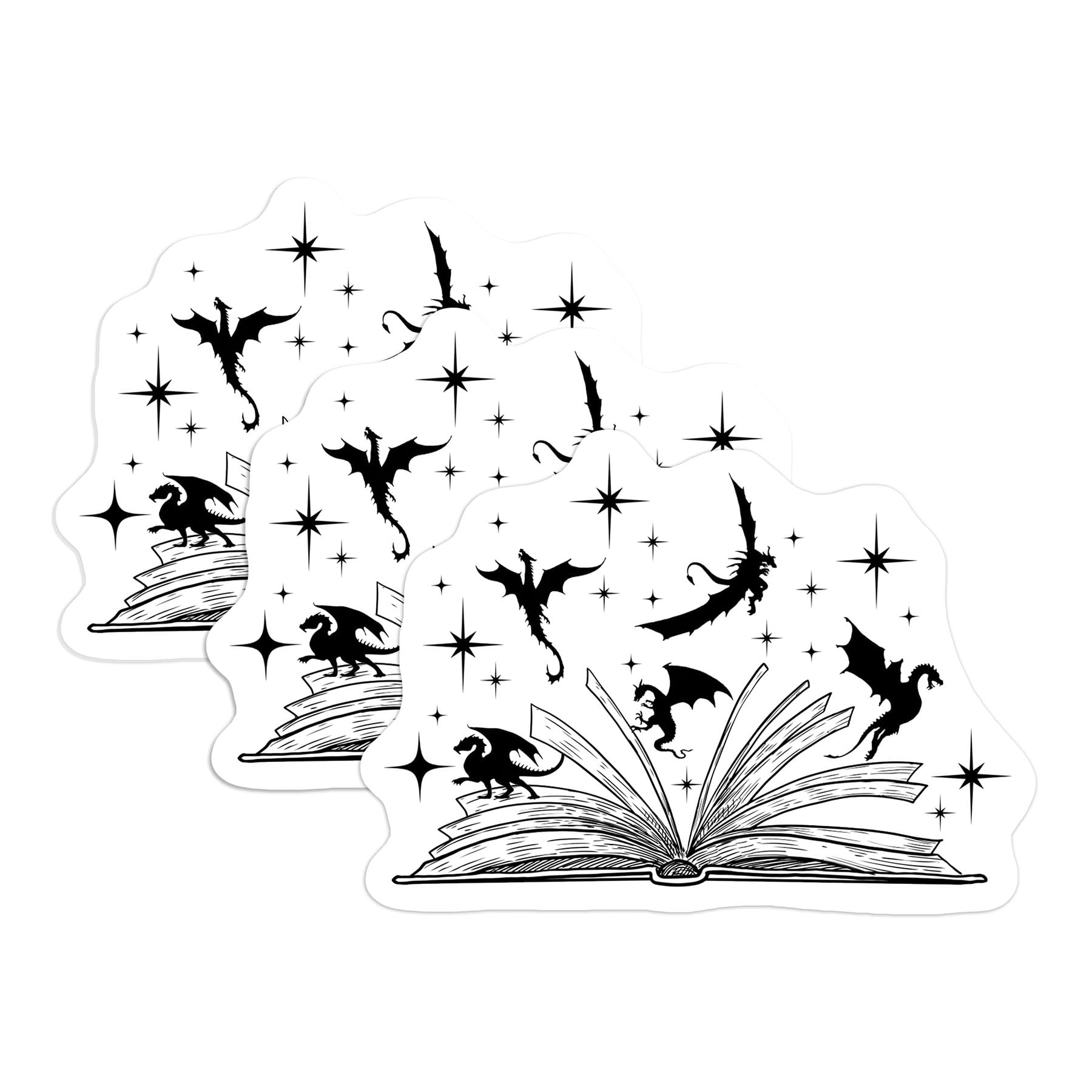 Amazon.com: (3PCS) Fourth Wing Sticker Magic Book Dragon Riders ...