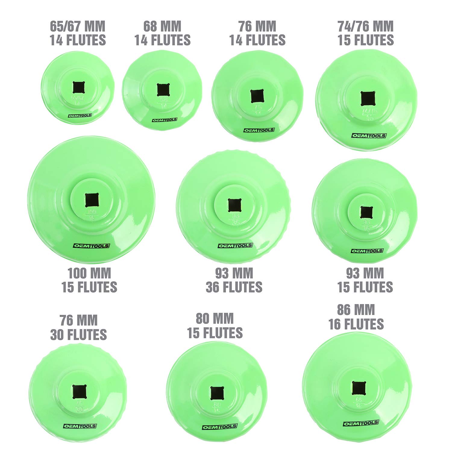 Snapklik.com : 87151 10 Piece Metric Cap Wrench Set, Green Filter Cap ...