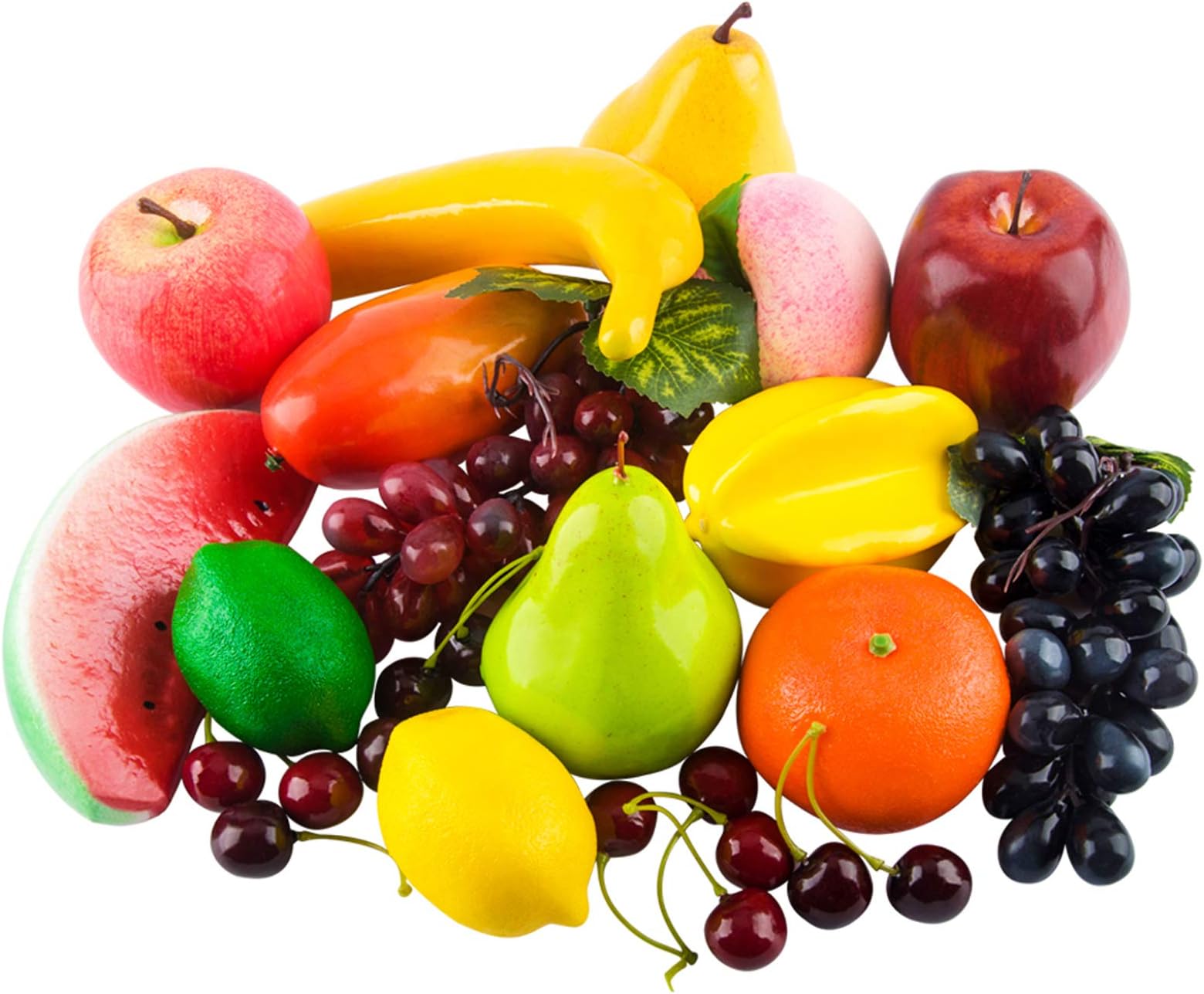 Amazon.com: Ikosora 20 Pcs Fake Fruit Pack, Artificial Fruit for ...