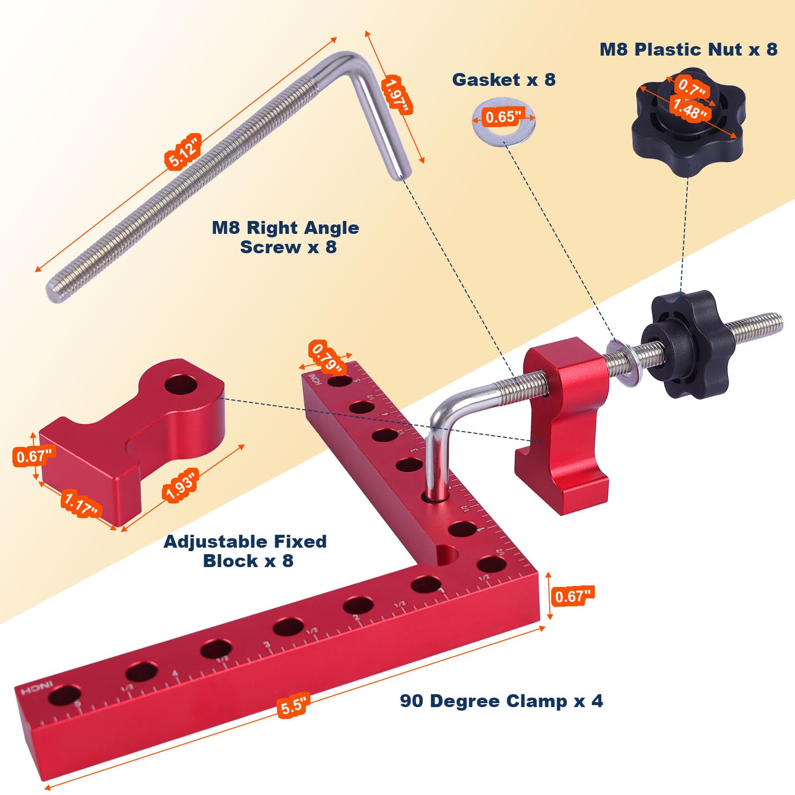 Snapklik.com : Corner Clamps For Woodworking, 5.5" X 5.5" 90 Degree ...