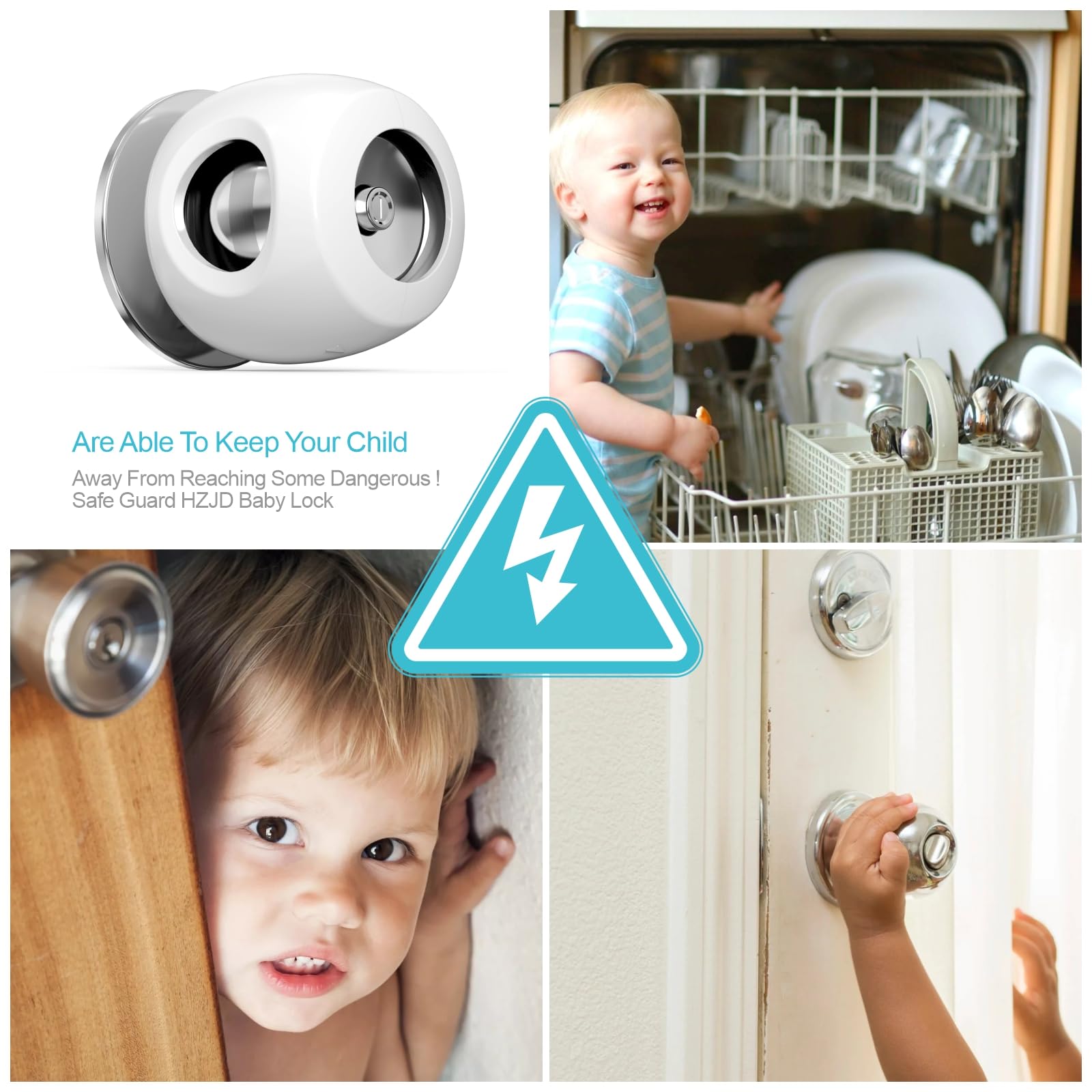 Snapklik.com : HZJD Door Knob Covers, Baby Proof Safety Locks For Doors ...