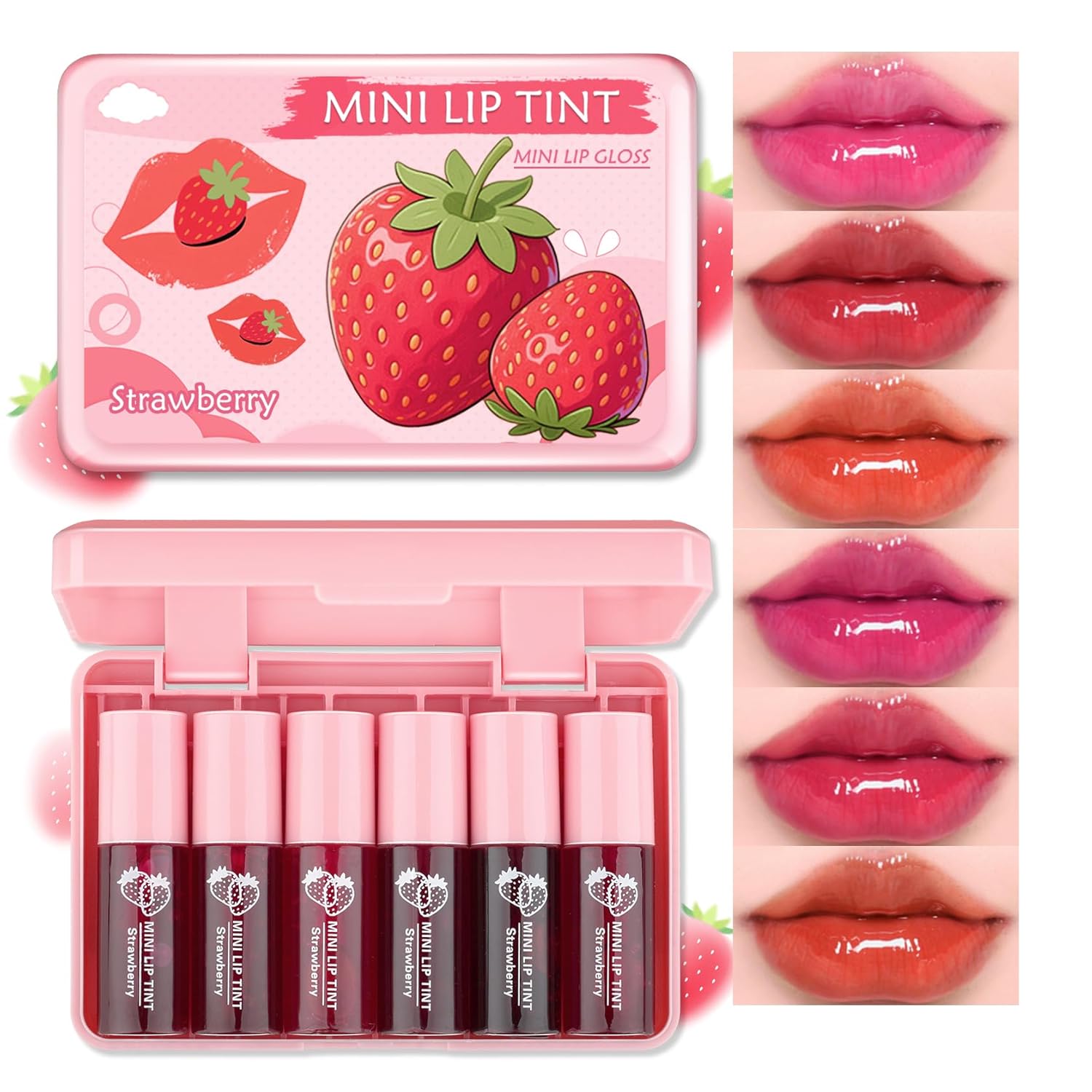 Amazon.com : QIUFSSE Lip Tint Stain,6 Colors Lip Stain Long Lasting ...