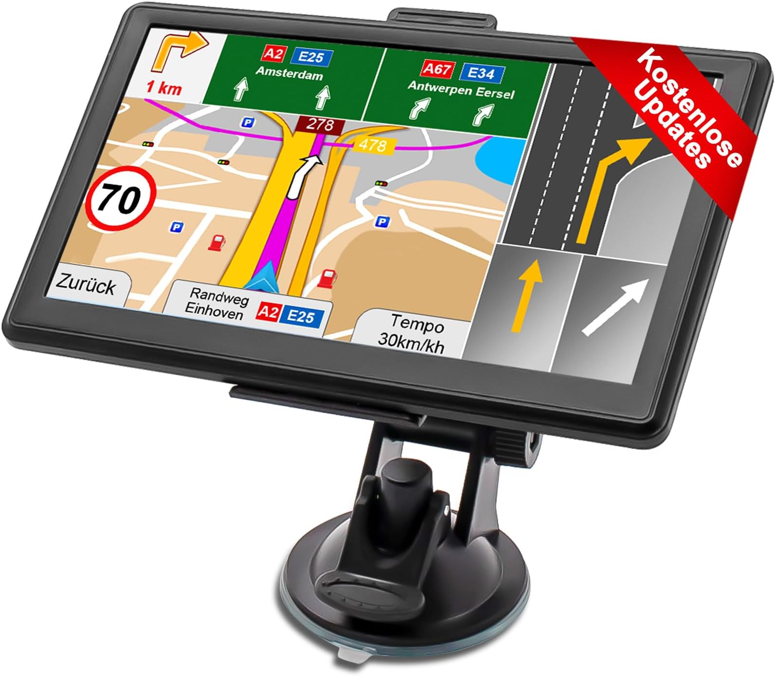 AWESAFE LKW Navi 9 Zoll Navigationsgerät mit Bluetooth und ...
