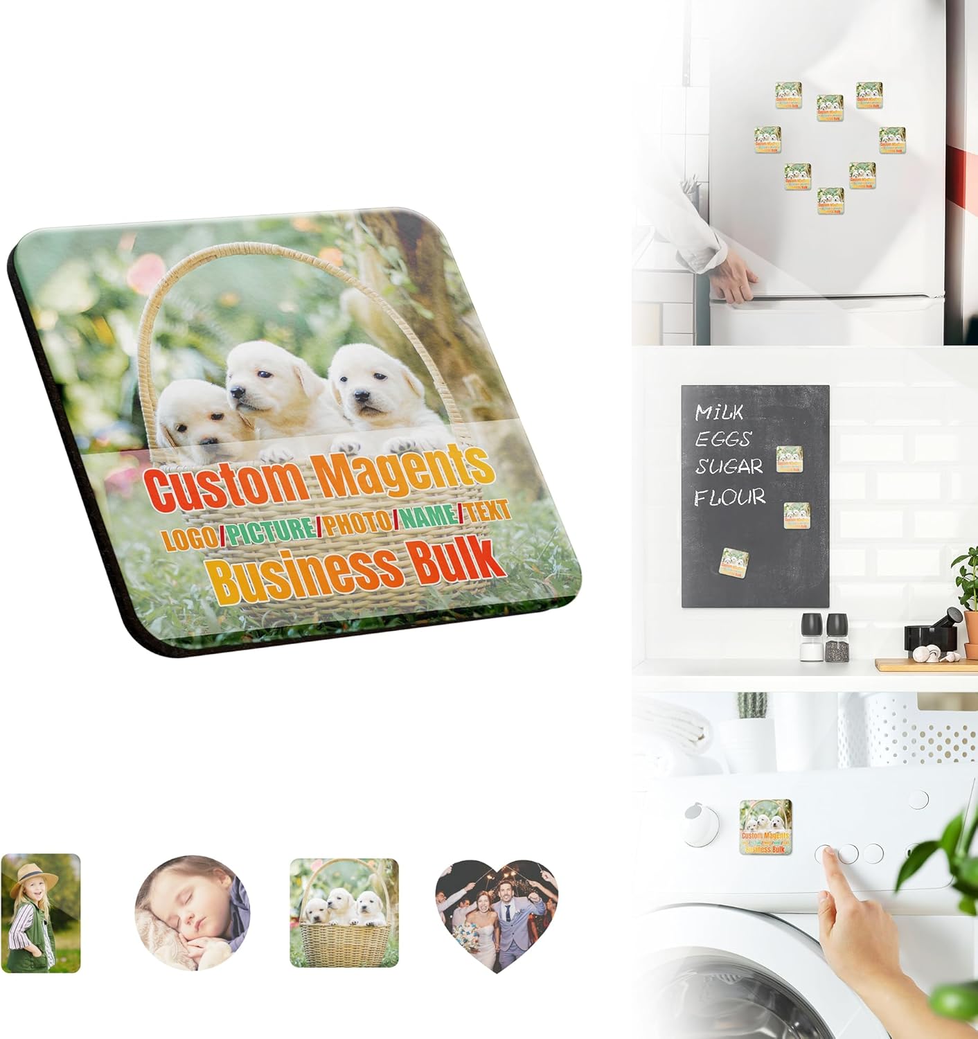 Amazon.com: Dargr Custom Square Acrylic Magnets for Fridge-Upload ...