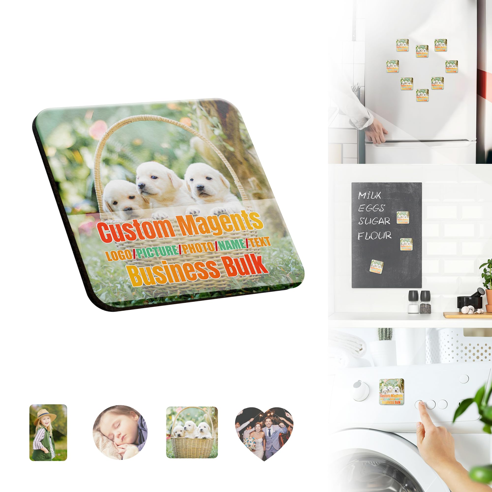 Amazon.com: Dargr Custom Square Acrylic Magnets for Fridge-Upload ...