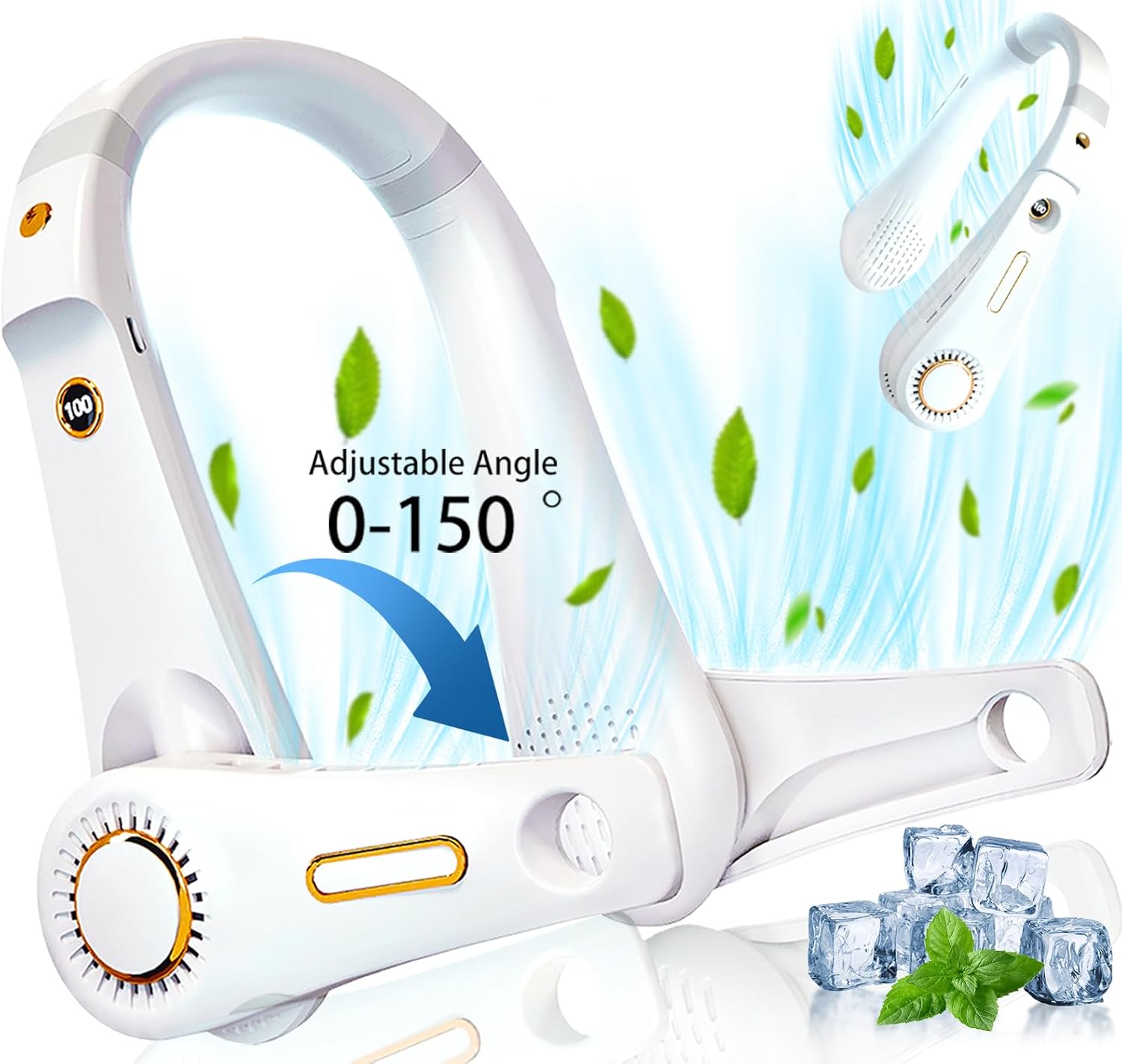 Amazon.com: Neck Fan, 5 Speeds Portable Bladeless Fan, 5200mAh ...