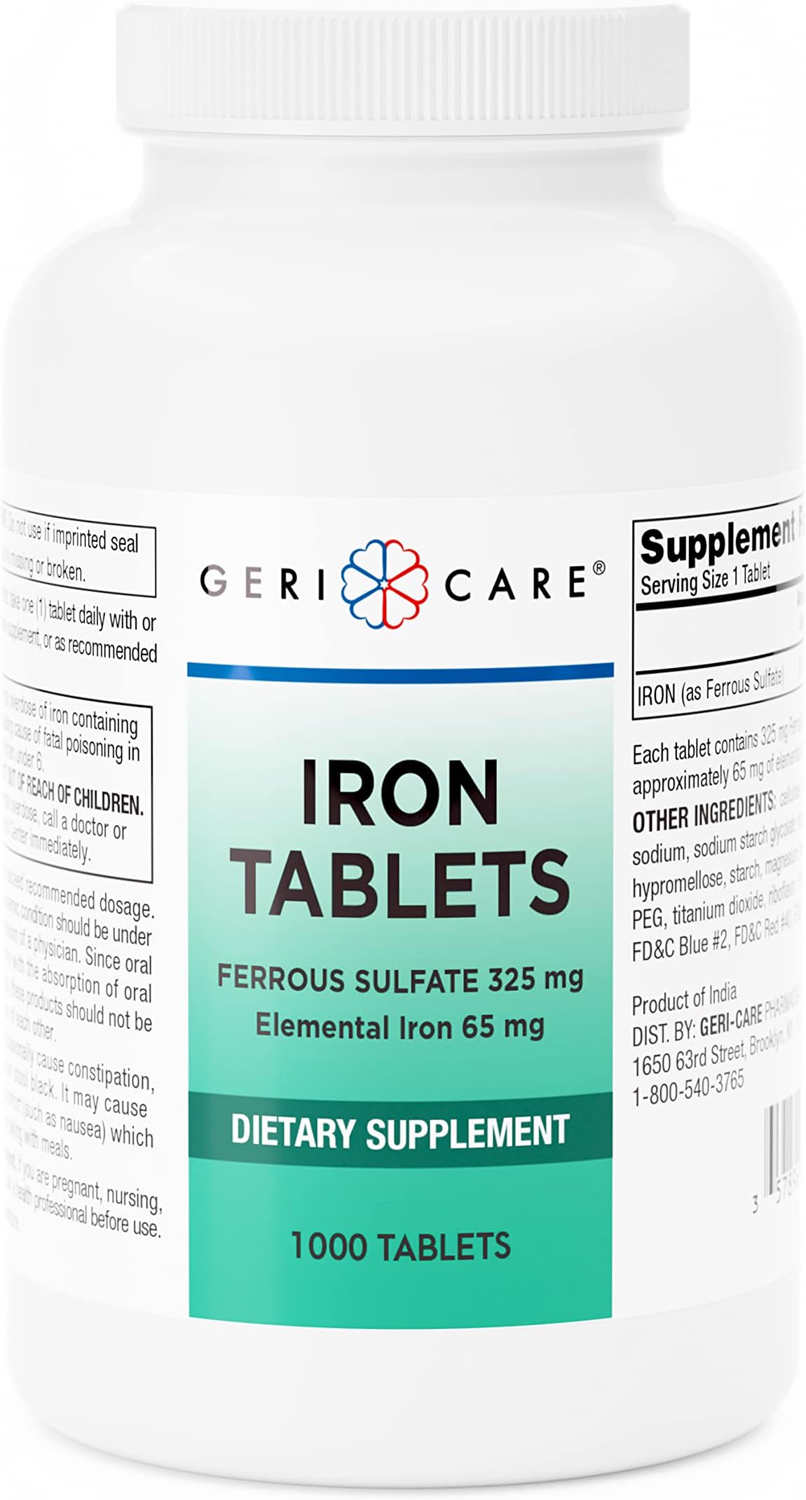 Amazon.com: Ferrous Sulfate 324mg Enteric-coated Red Tablets 100count ...