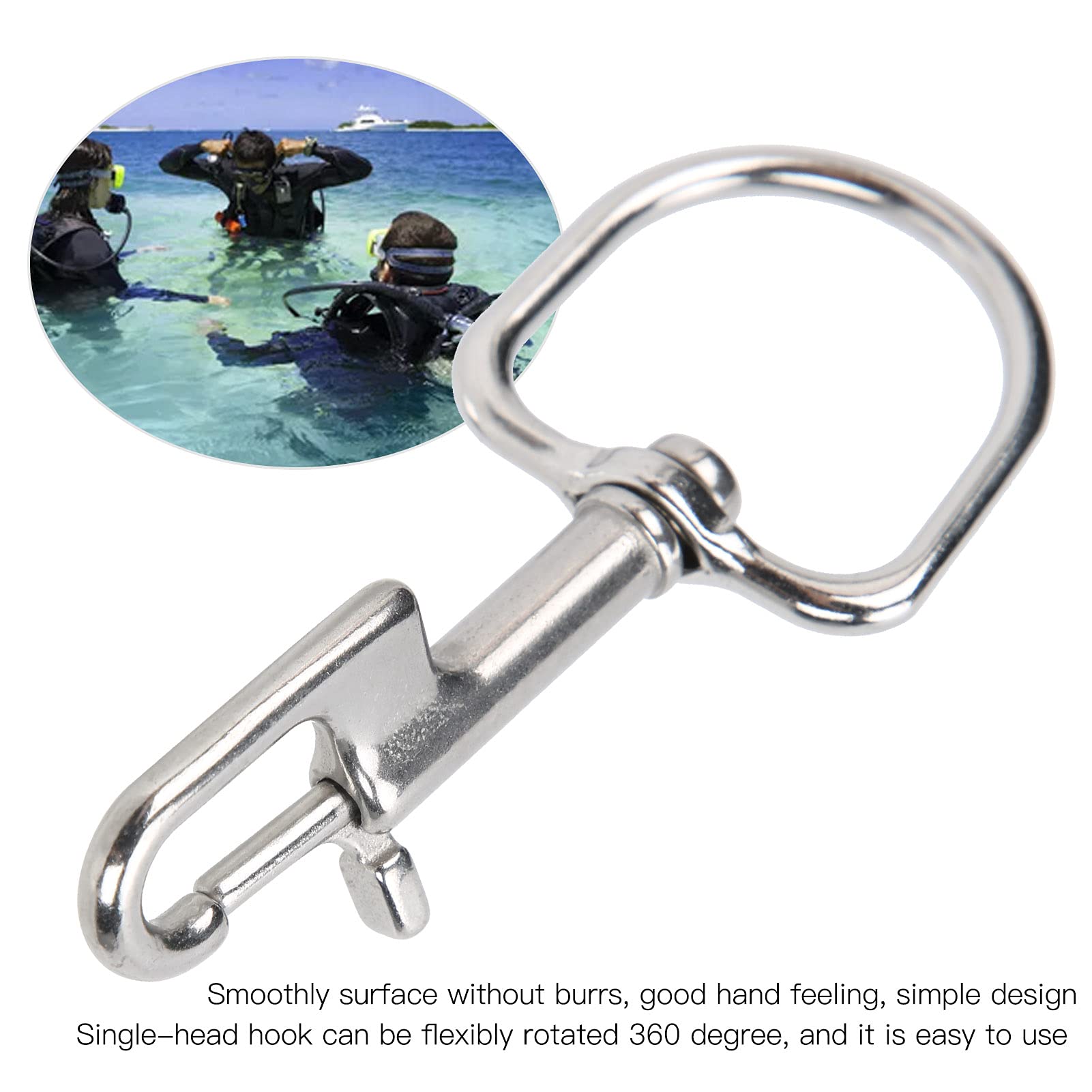 Scuba Dive Clips Moon Shining Stainless Steel Hook Swivel Eye Bolt Snap Clip For Scuba Diving ...