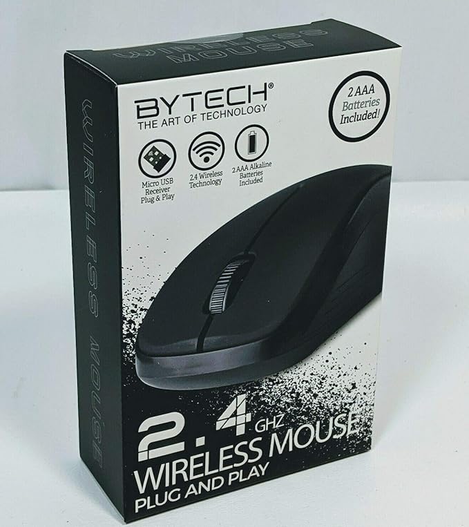 Amazon.com: Mouse BYTECH 2.4GHZ Wireless, Plug and Play for PC and MAC ...