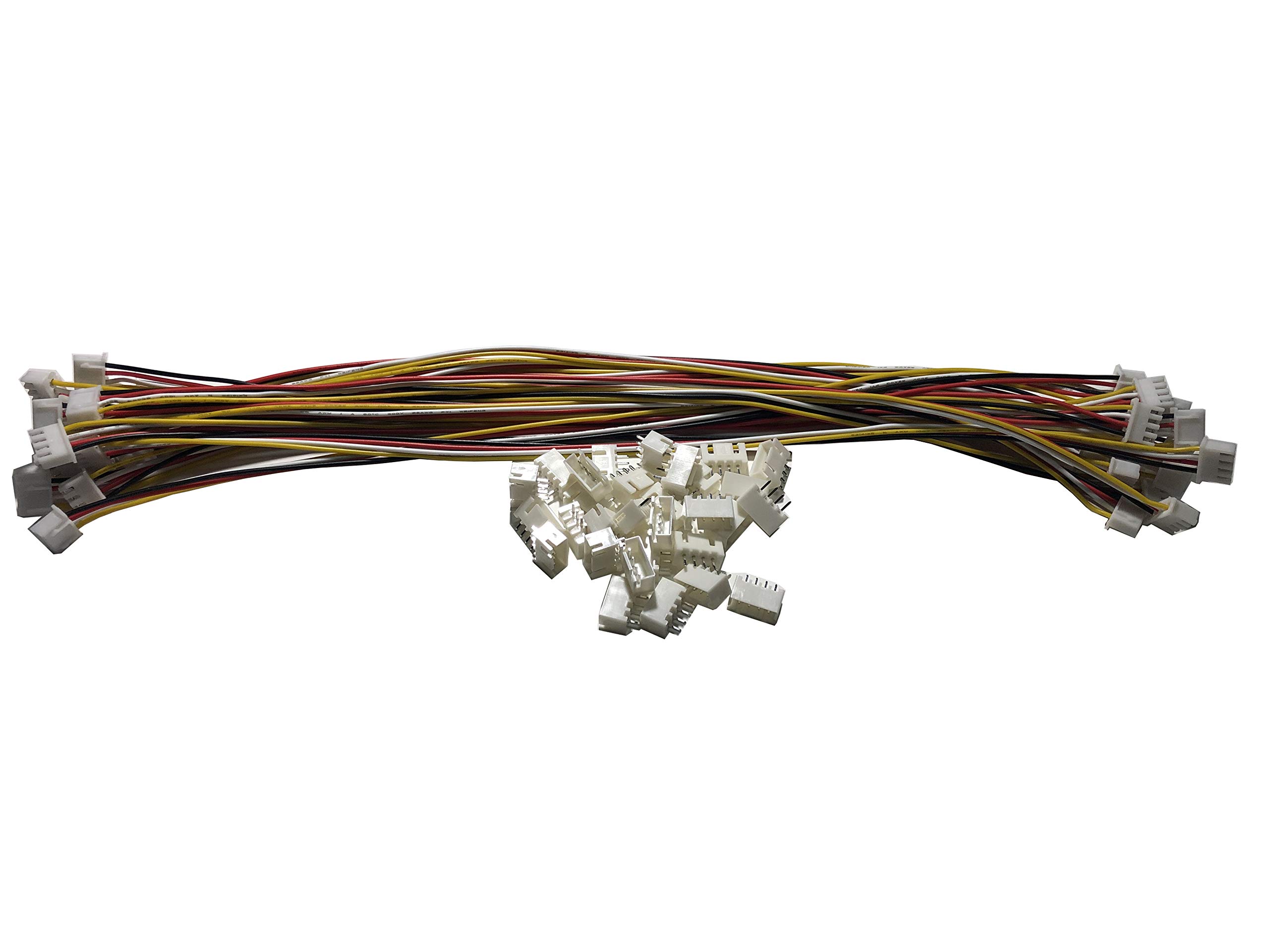 Amazon.com: 15 PCS 4 PIN JST XH Female Connector on Both Side - 300mm ...