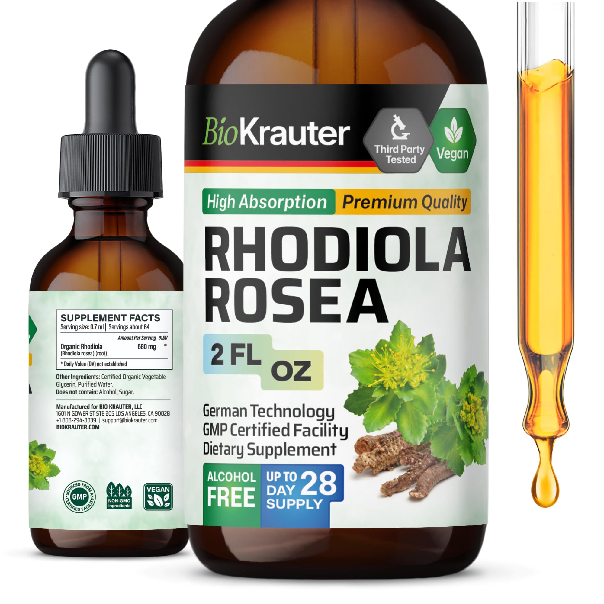 Amazon.com: BIO KRAUTER Rhodiola Rosea Supplement Liquid - Pure ...