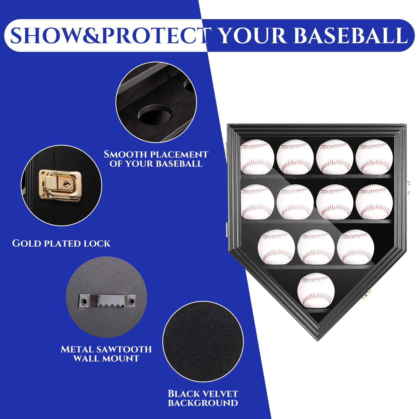 4 Pack Baseball Display Case Baseball Holders for Balls Display ...