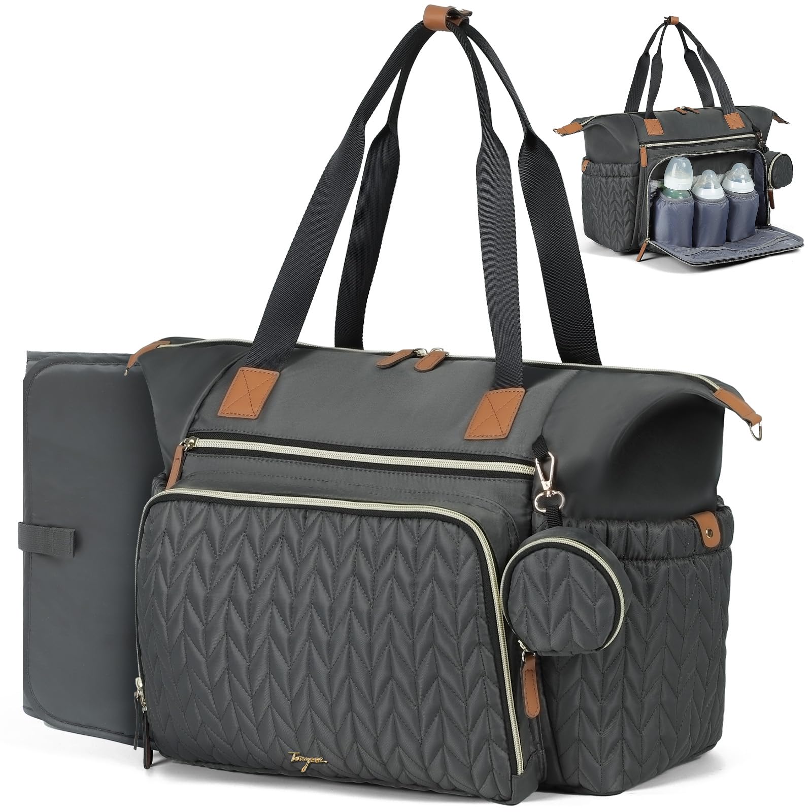 Amazon.com: Tonyeee Diaper Bag Tote, Large Diaper Bags Waterproof ...