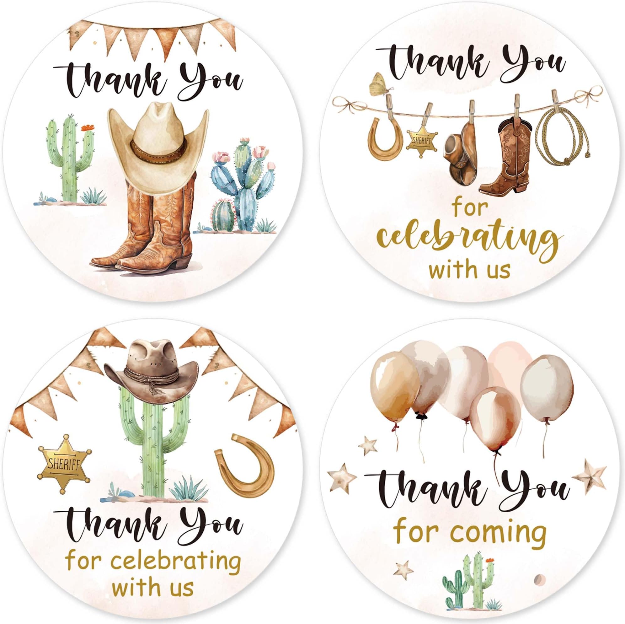 Amazon.com : 2.4 Inch Cute Cowboy Thank You for Celebrating with us ...