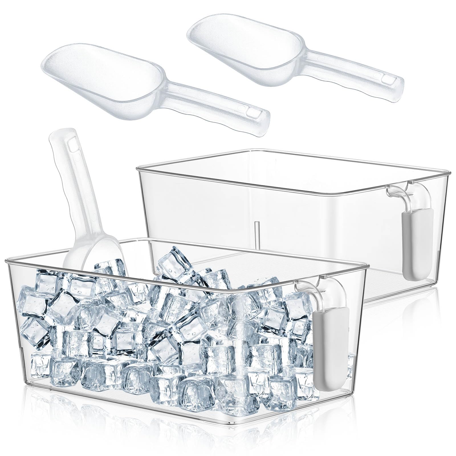 Amazon.com: Havawish 2 Set Ice Bin and Flexible Scoop Set Plastic ...