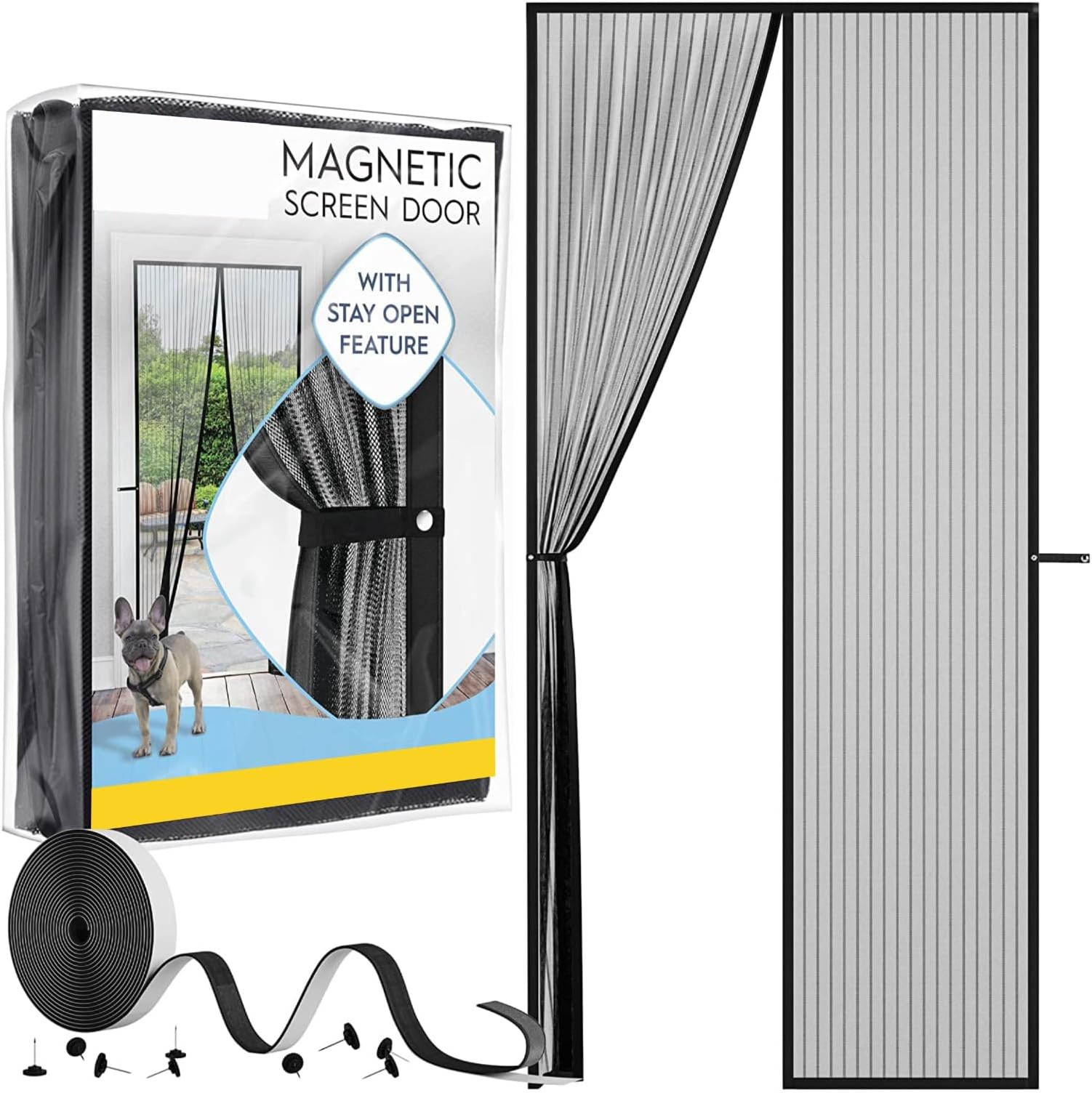 LifeKrafts Polyester Magnetic Mosquito Net for Door | Mosquito Curtain ...