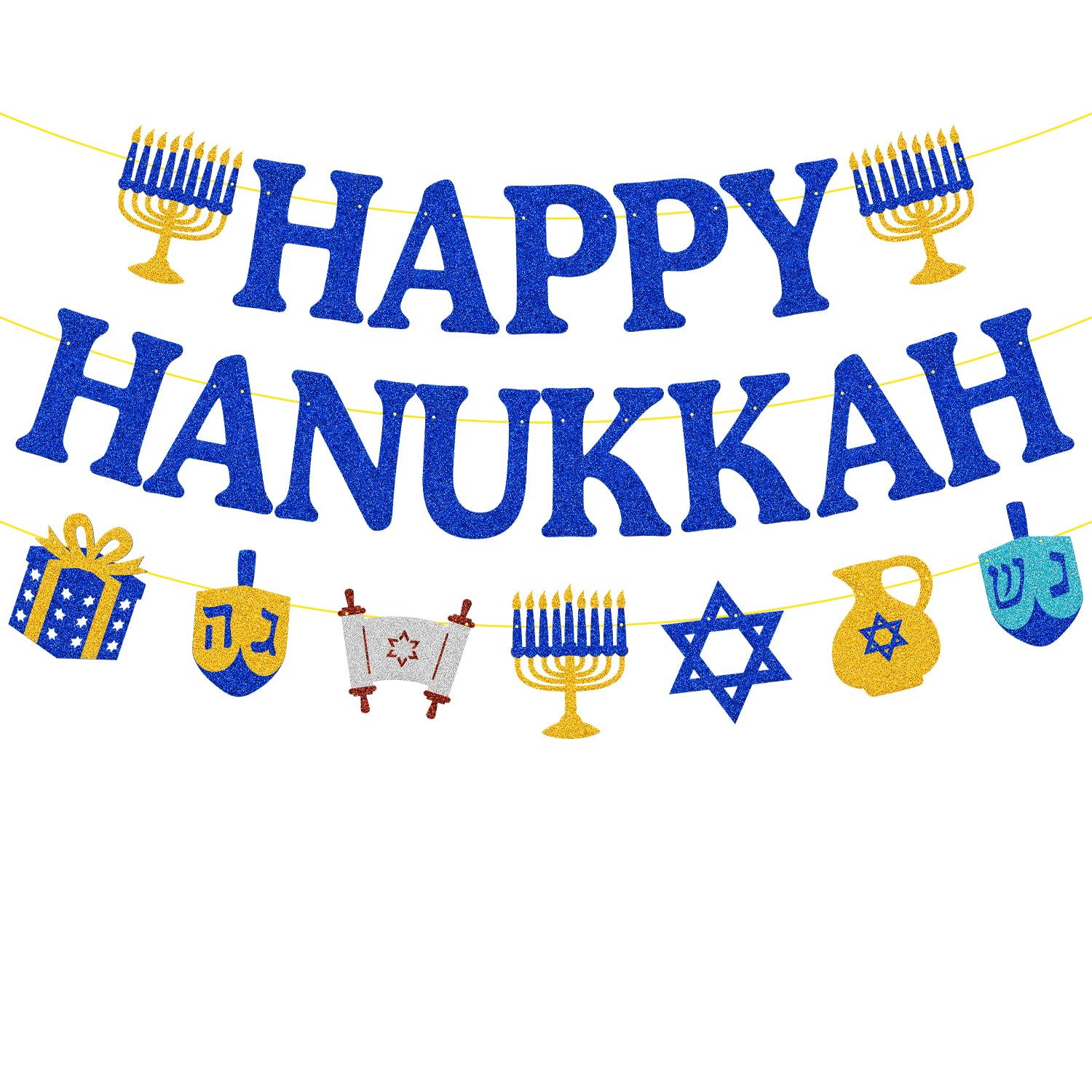 Amazon.com: Happy Hanukkah Banner Chanukah Hanukkah Holiday Theme ...
