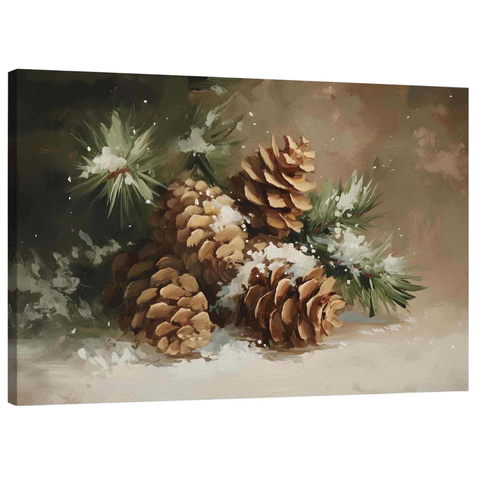 Amazon.com: TLESKE Rustic Winter Pine Cones Pinecones Wall Art Decor ...