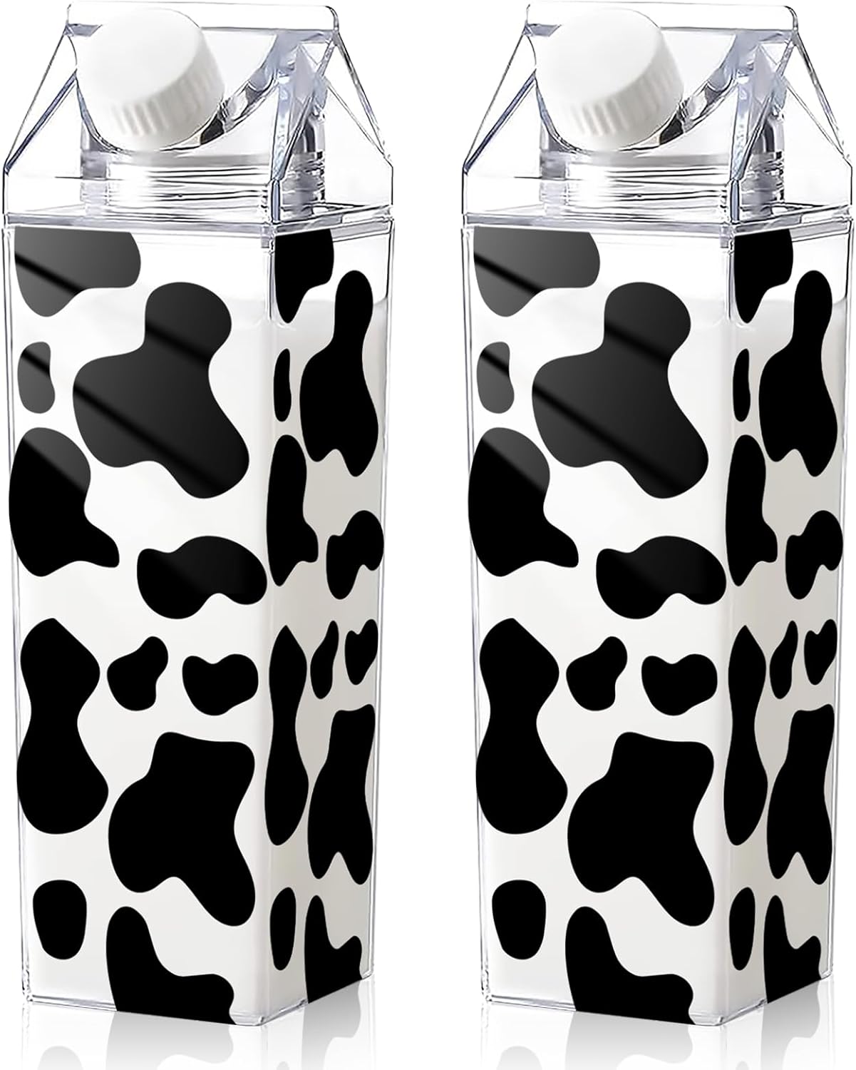 Amazon.com: Whaline 2 Pack Cow Print Milk Carton Water Bottle 17oz ...