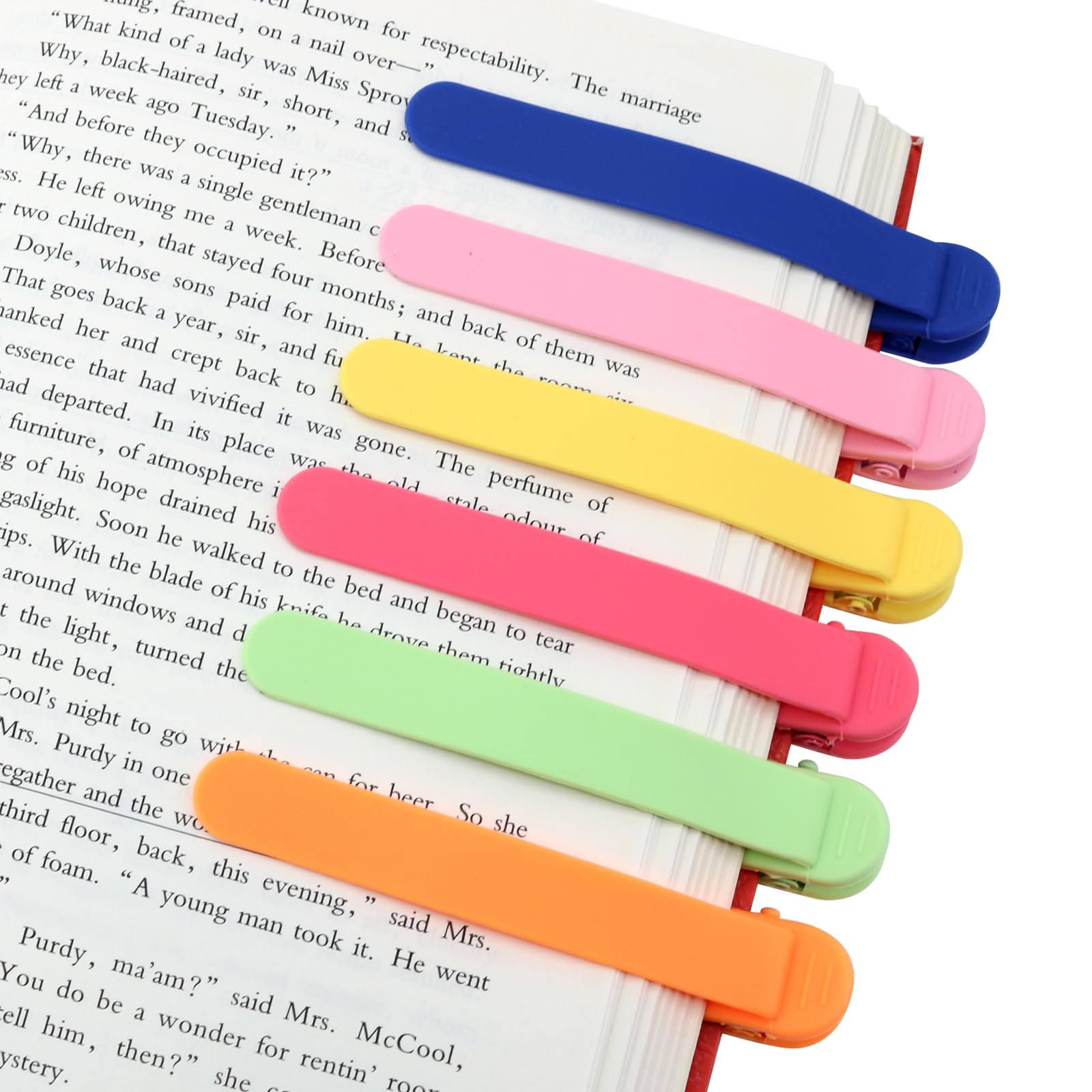 Amazon.com: SMUK 6 Pieces Book Page Markers, Unique Silicone Automatic ...