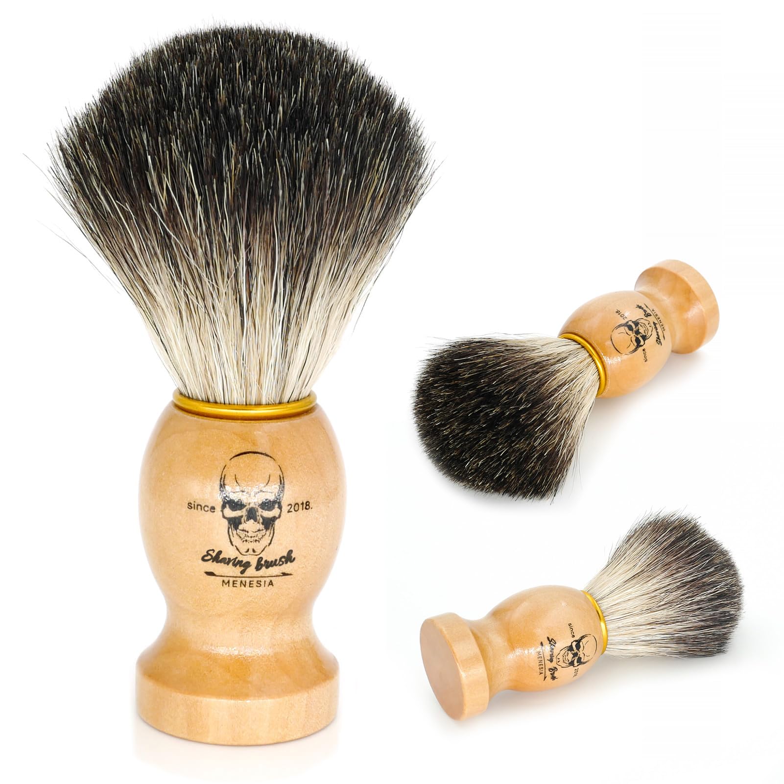 Amazon.com : Menesia Badger Shaving Brush for Men, Badger Hair Wood ...