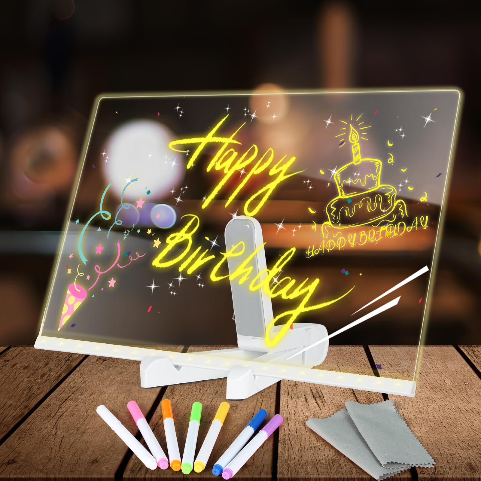 Amazon.com : Acrylic Dry Erase Board with Light, 11.8 X 7.9” Clear Dry ...